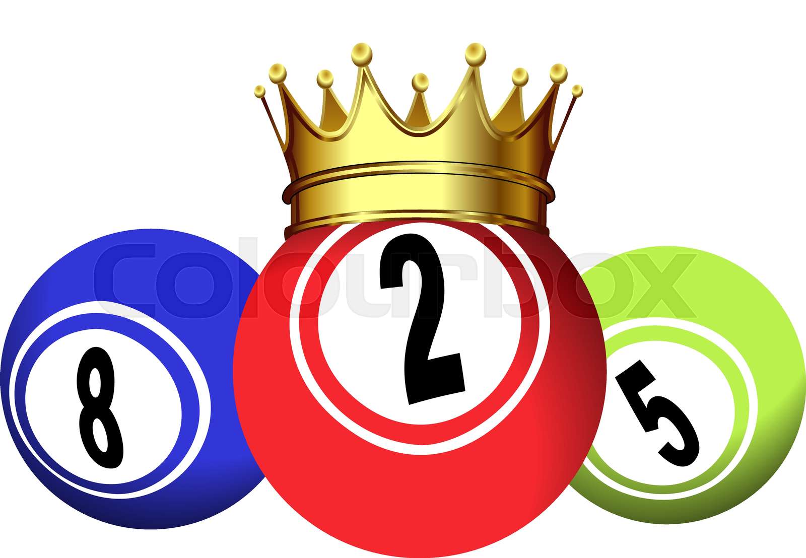 Bingo ball with crown | Stock vector | Colourbox