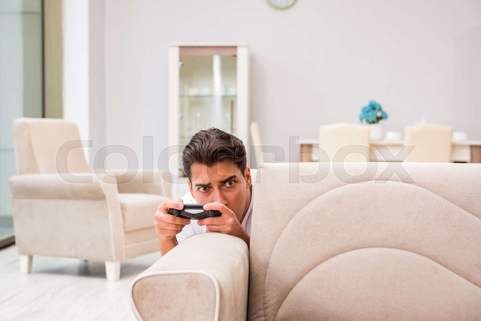 Man addicted to computer games | Stock image | Colourbox