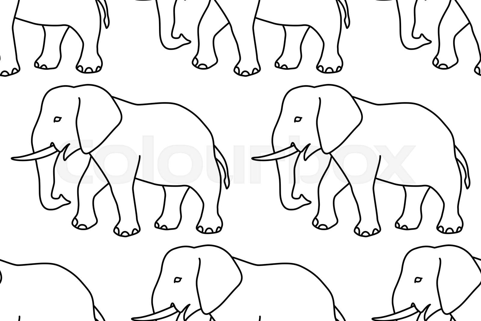 Elephant contour pattern | Stock vector | Colourbox