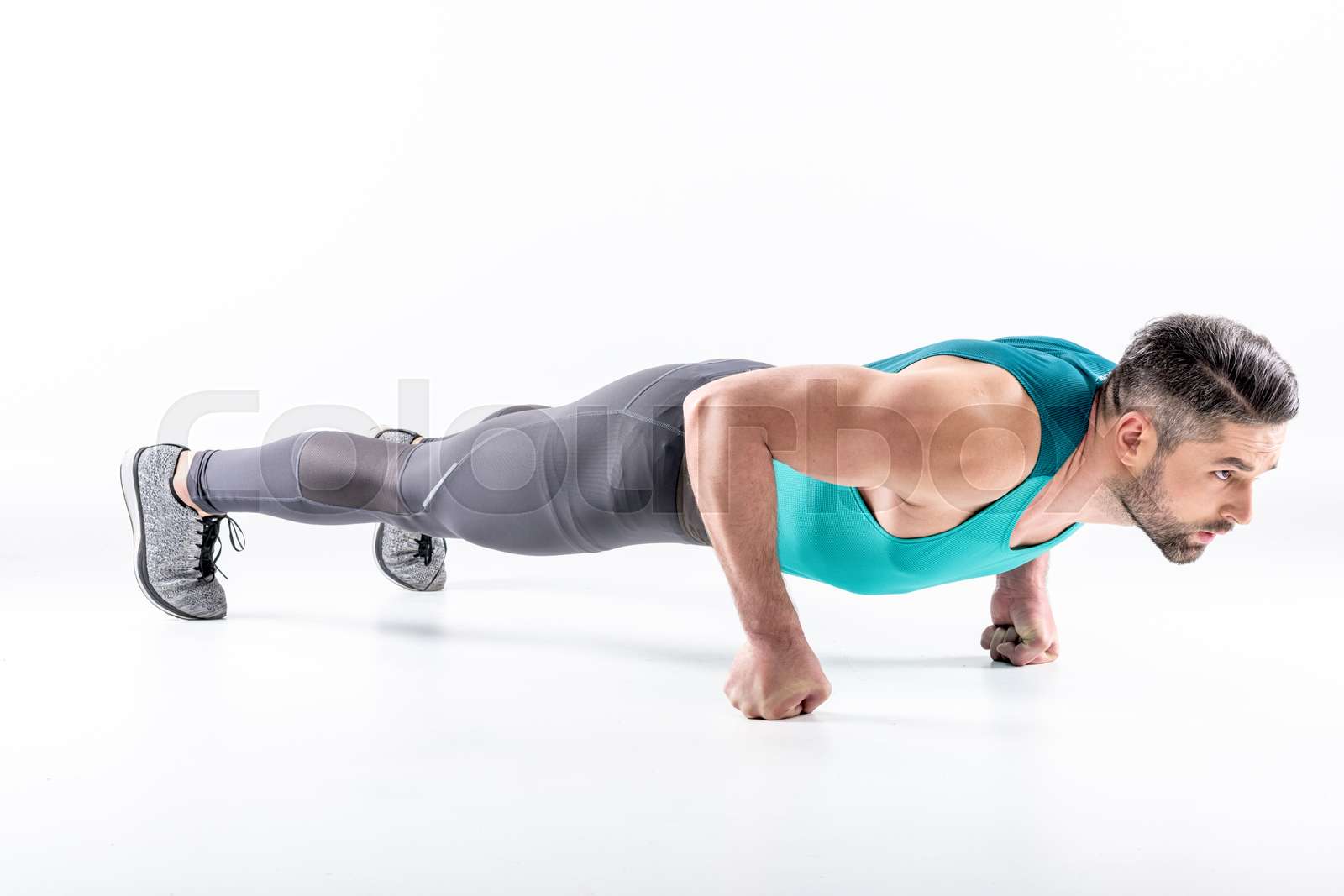 Man Doing Plank Exercise Stock Image Colourbox