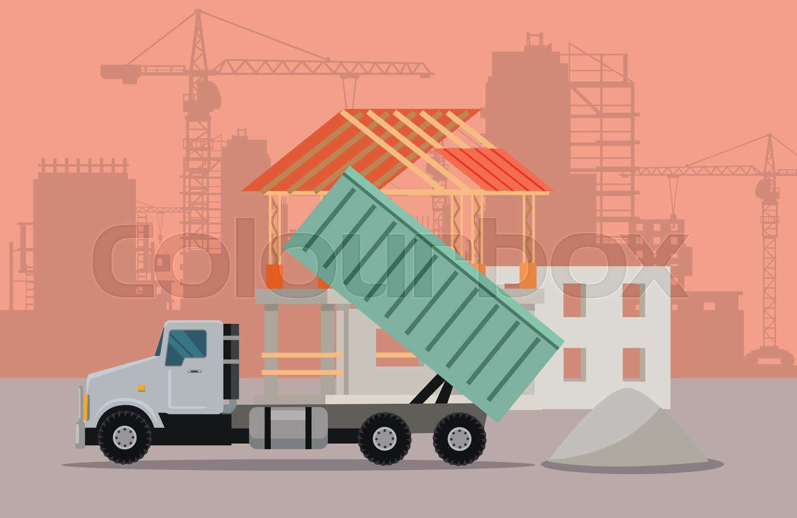 Trucking Vector Banner. Cargo Concept Truck Tipper | Stock vector ...