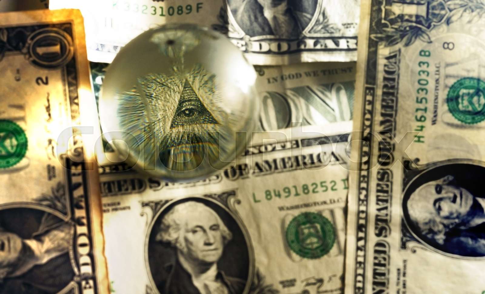usd dollar bill eye pyramid mason | Stock image | Colourbox