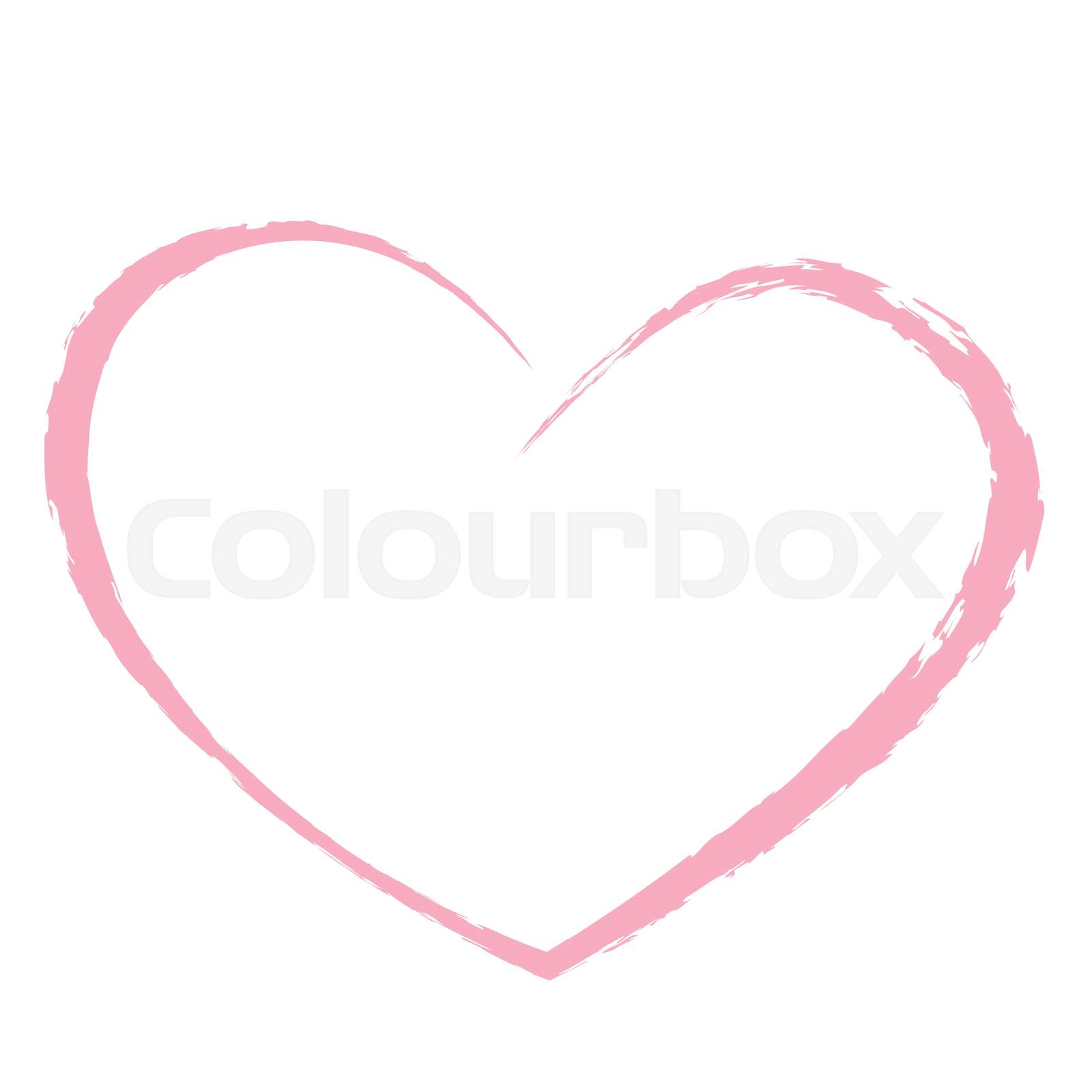 pink heart drawing love valentine | Stock vector | Colourbox