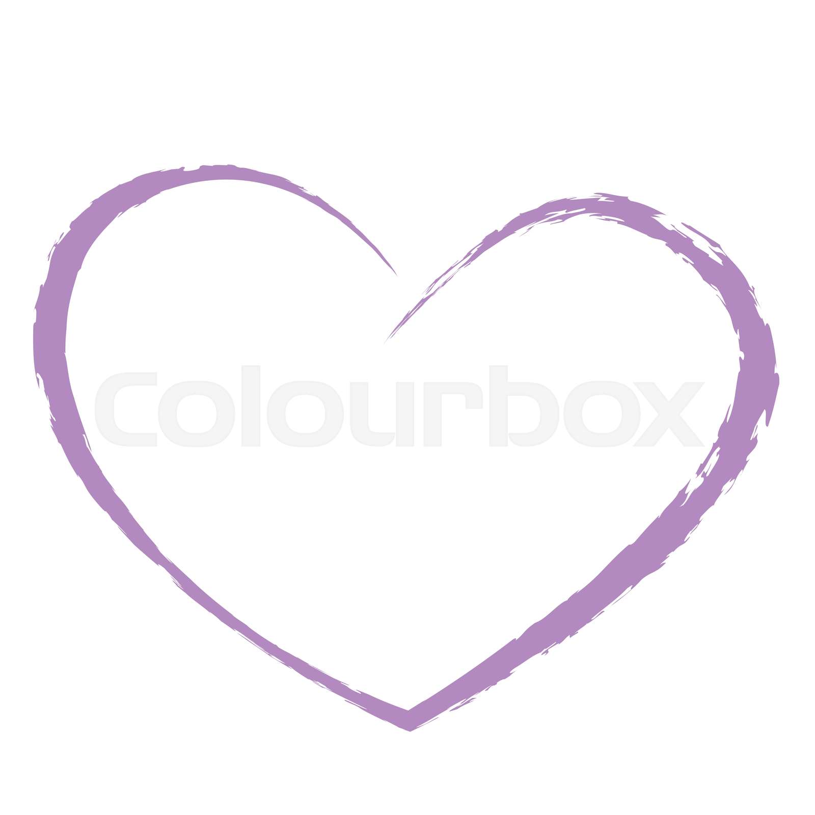 purple heart drawing love valentine | Stock vector | Colourbox
