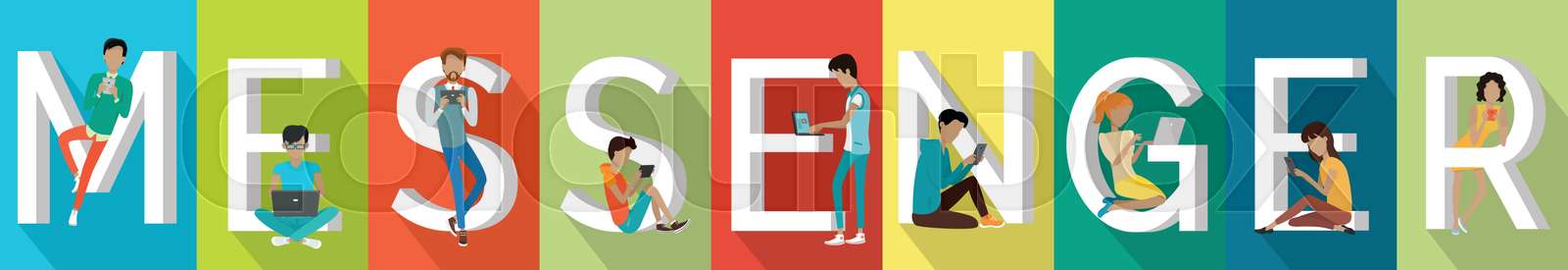 Messenger Banner in Flat | Stock vector | Colourbox