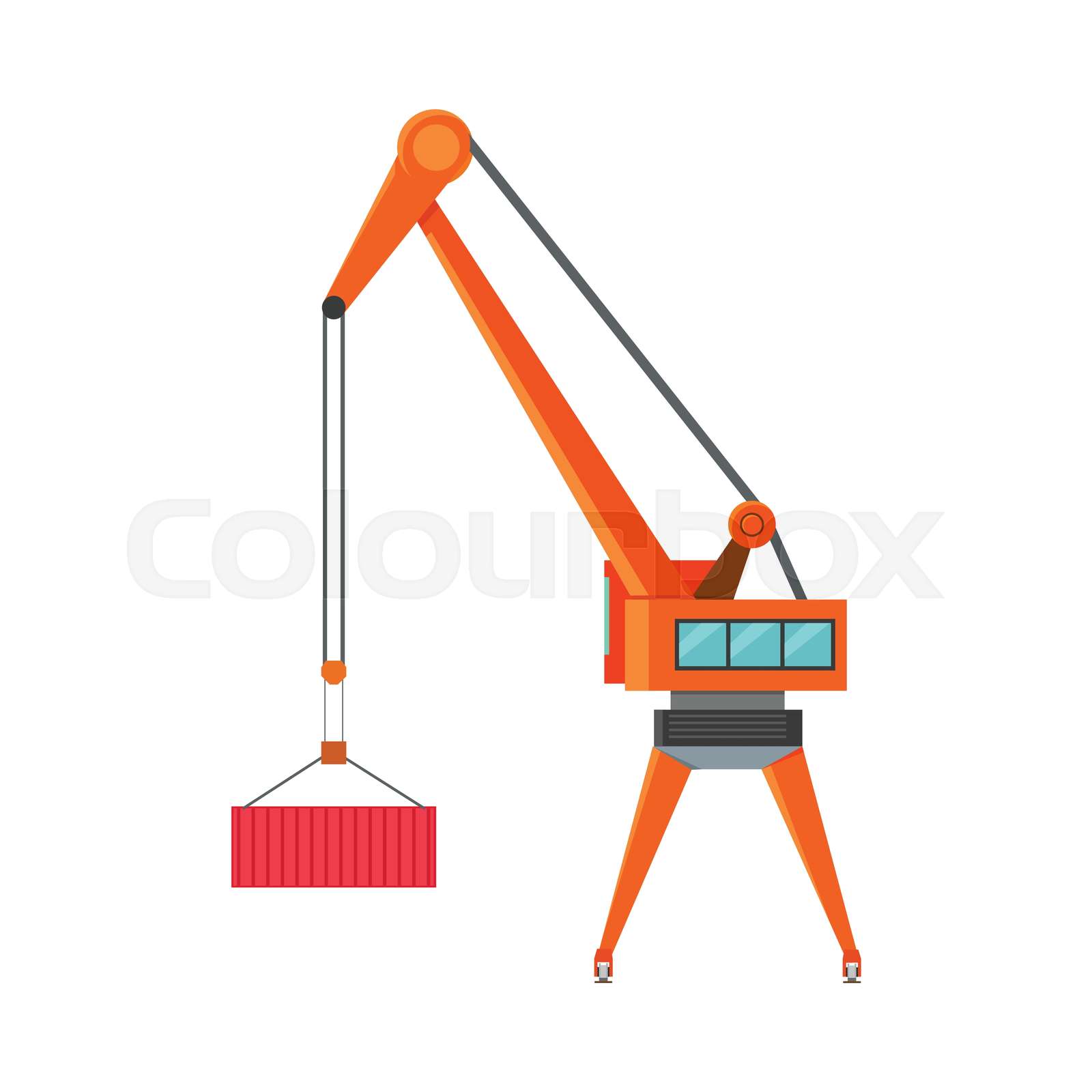 Industrial Crane Loading Container | Stock vector | Colourbox