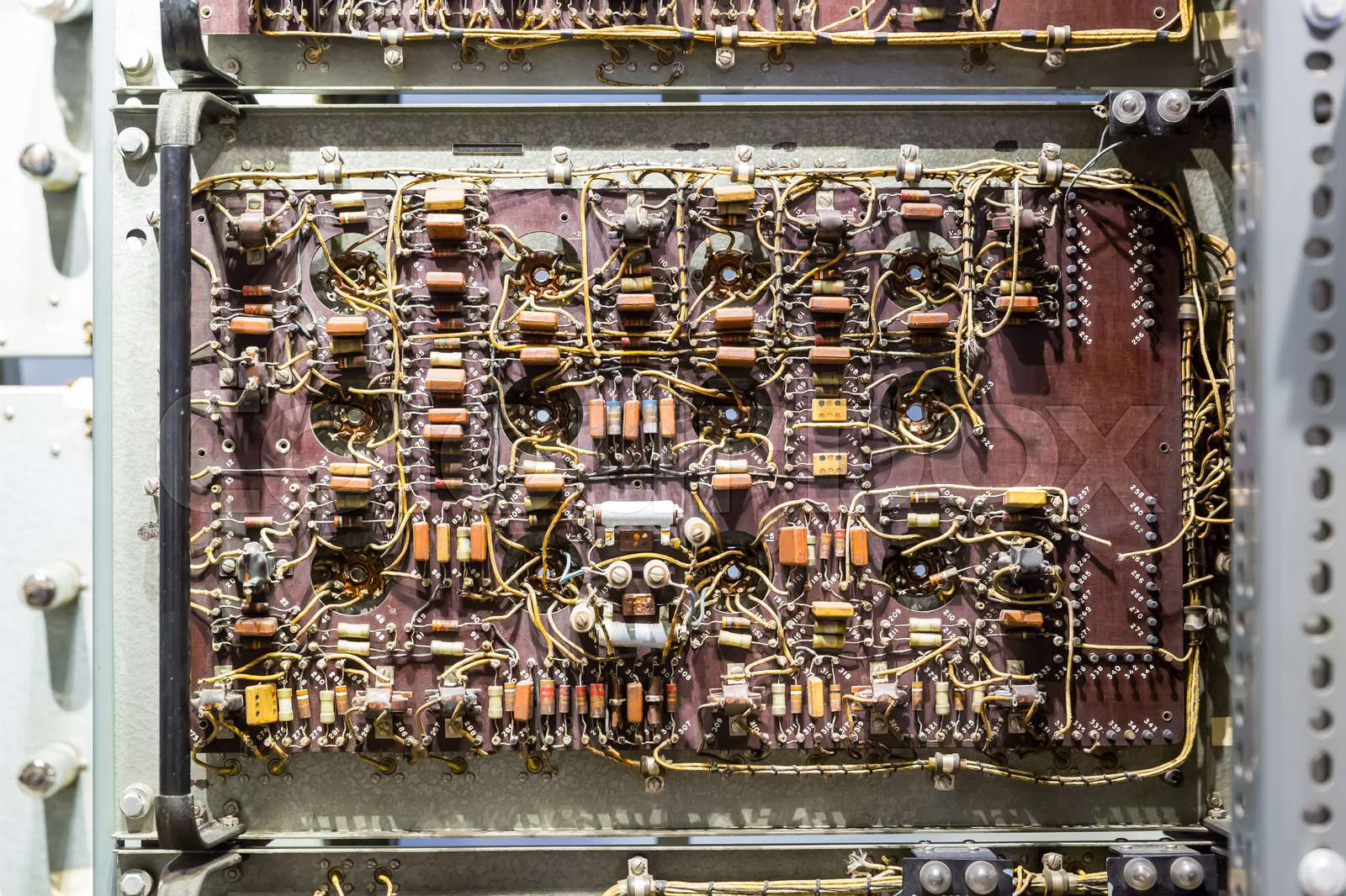 Analog electronic plate exhibit in computer museum | Stock image ...
