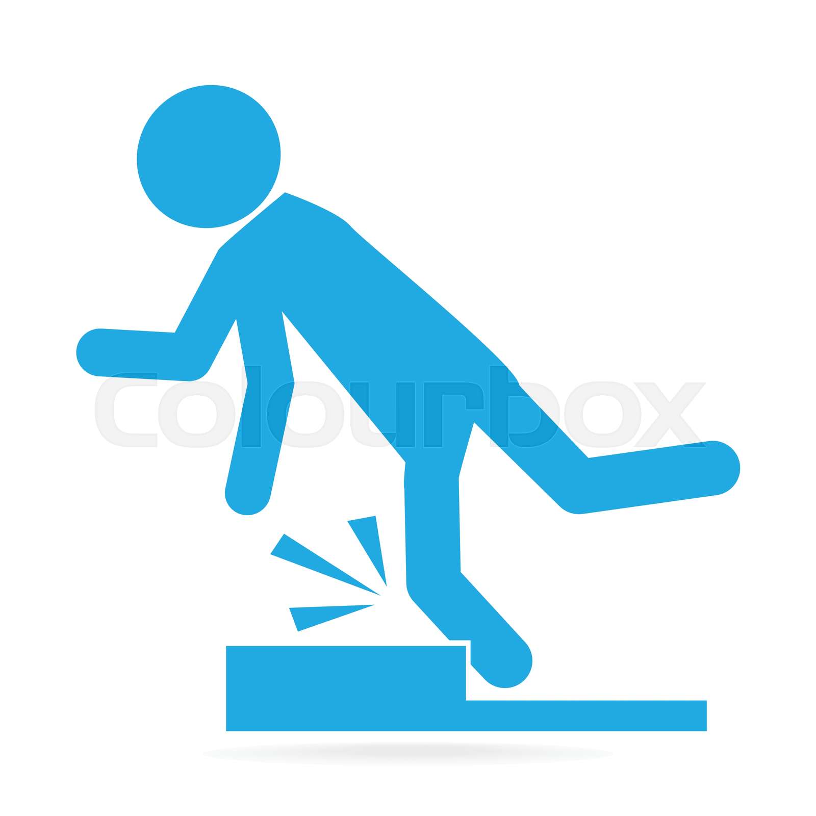Man tripping over on floor, person injury symbol | Stock vector | Colourbox