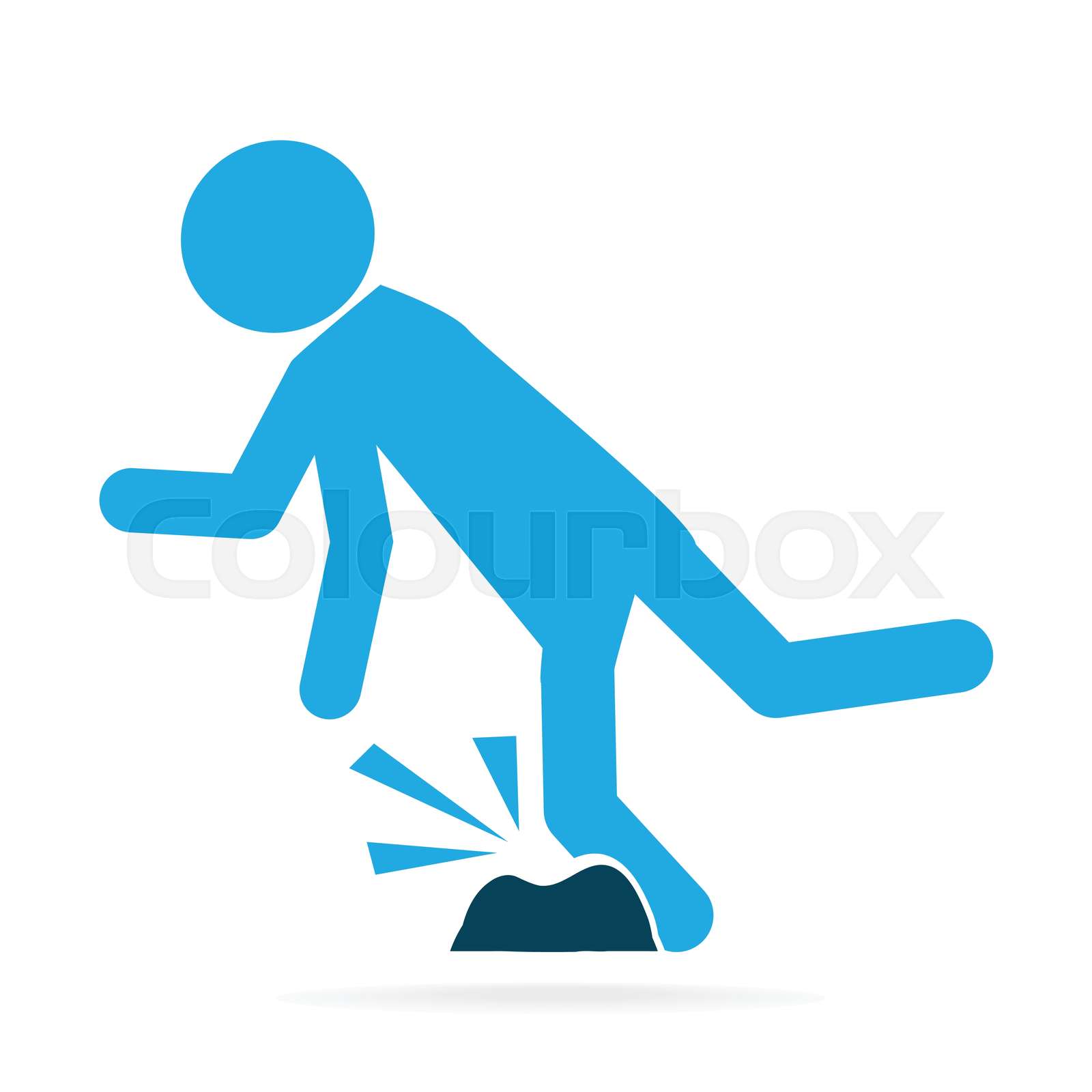 Man tripping over on floor, person injury symbol | Stock vector | Colourbox