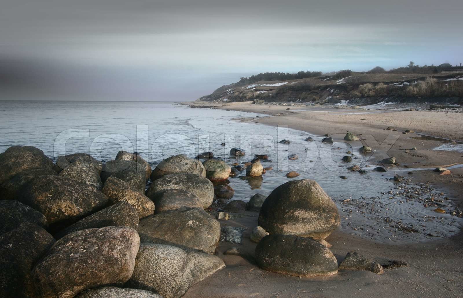 inter landscape at tye coast in denmark | Stock image | Colourbox