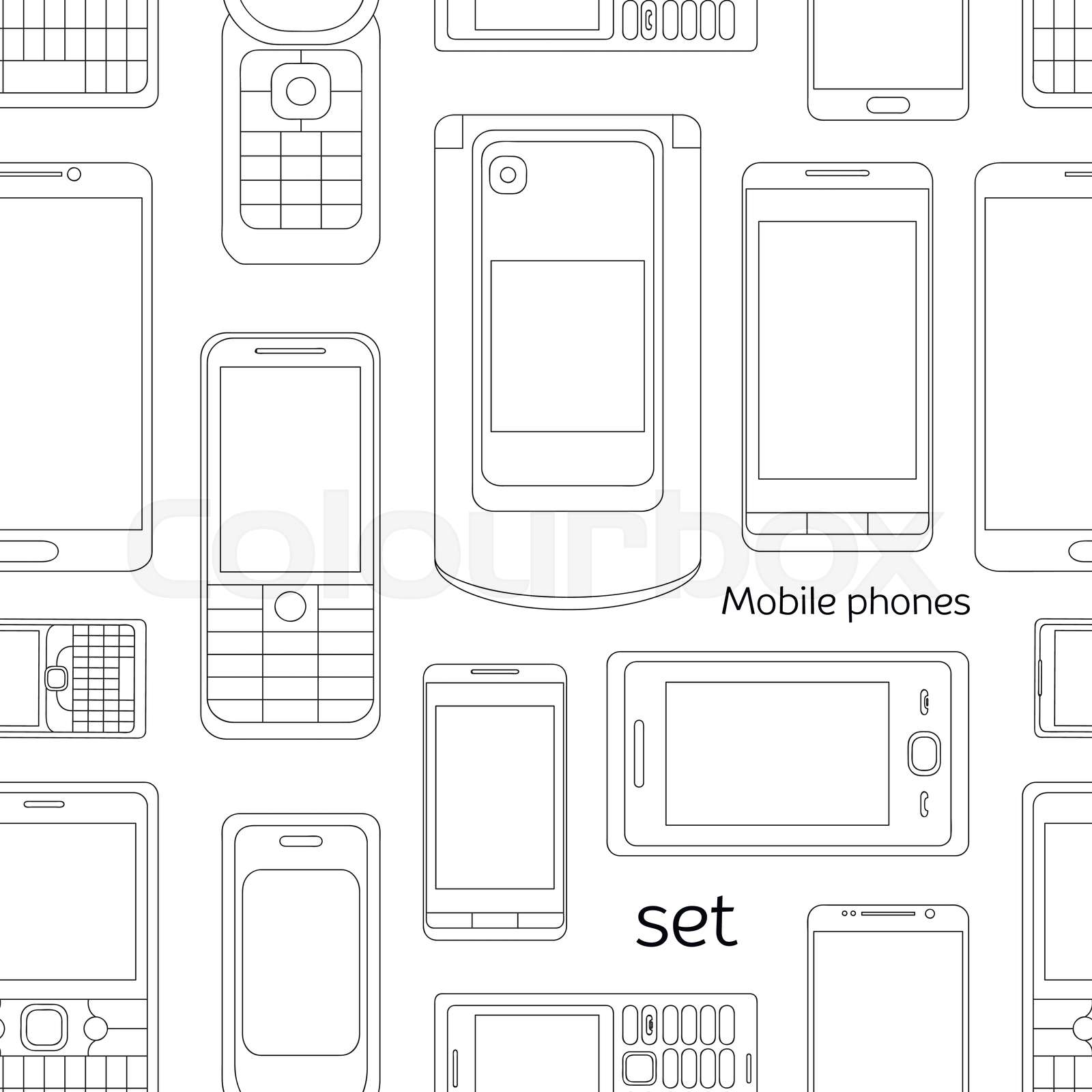 Mobile phones set pattern | Stock vector | Colourbox