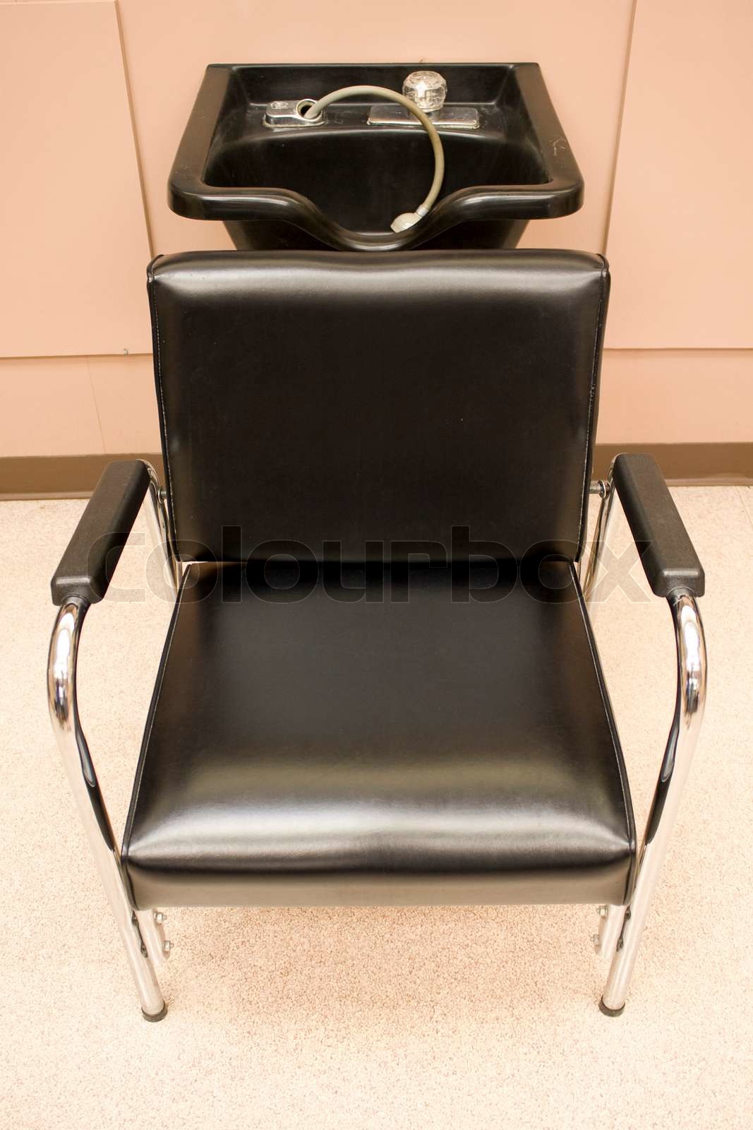 Hair Salon - a hair washing sink and chair | Stock image | Colourbox