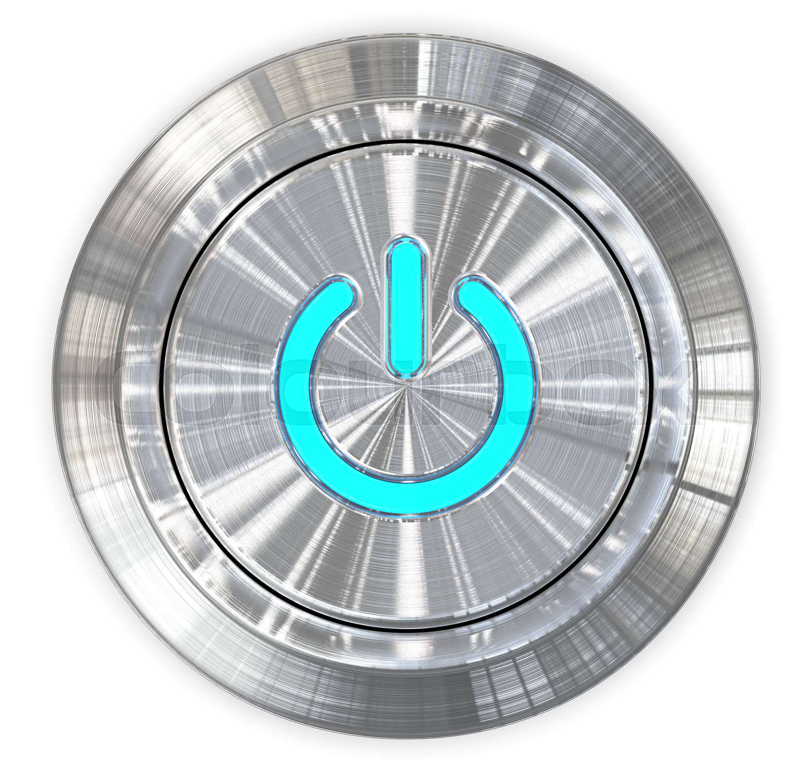 Brushed Steel Power Button. | Stock image | Colourbox