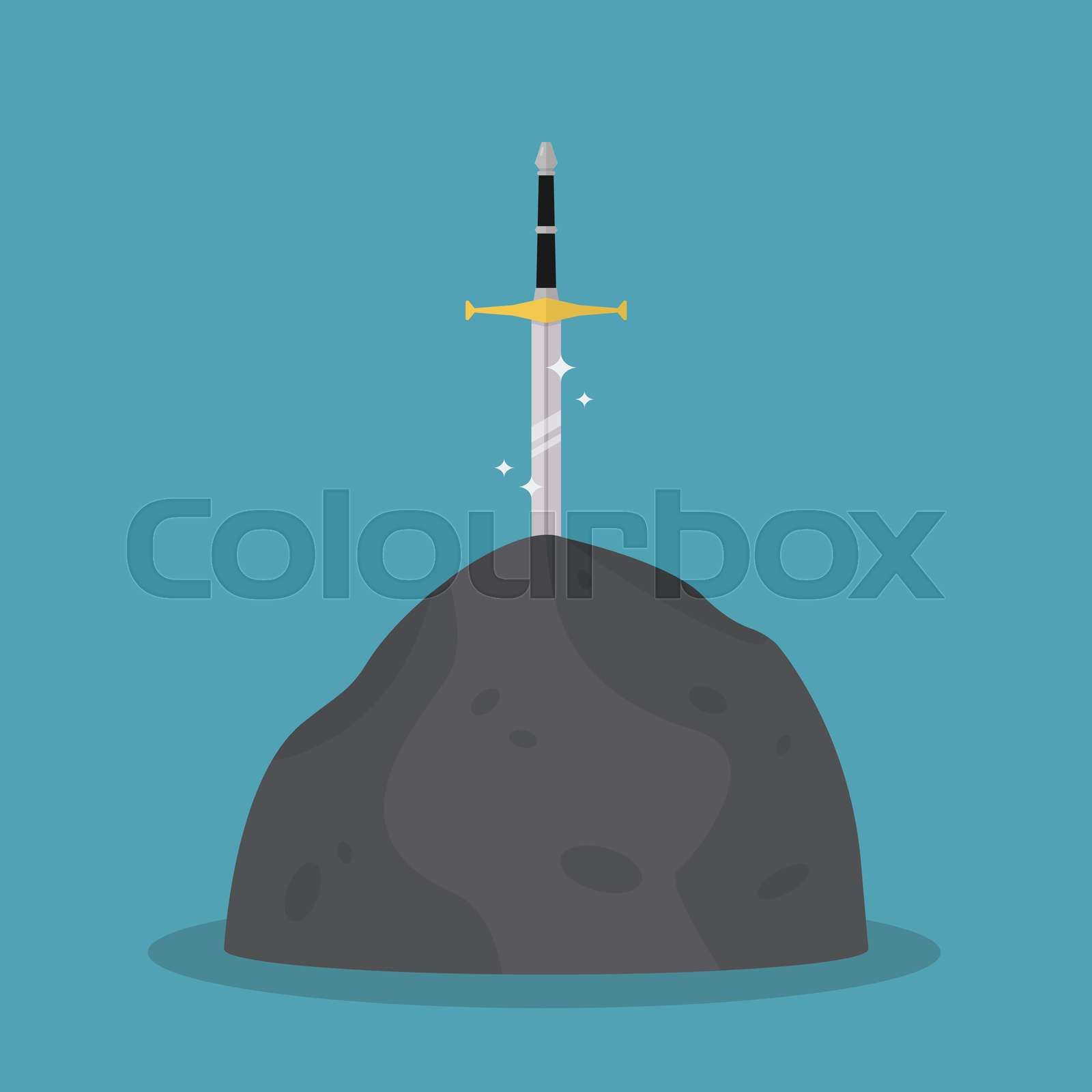 Sword stuck in the stone | Stock vector | Colourbox