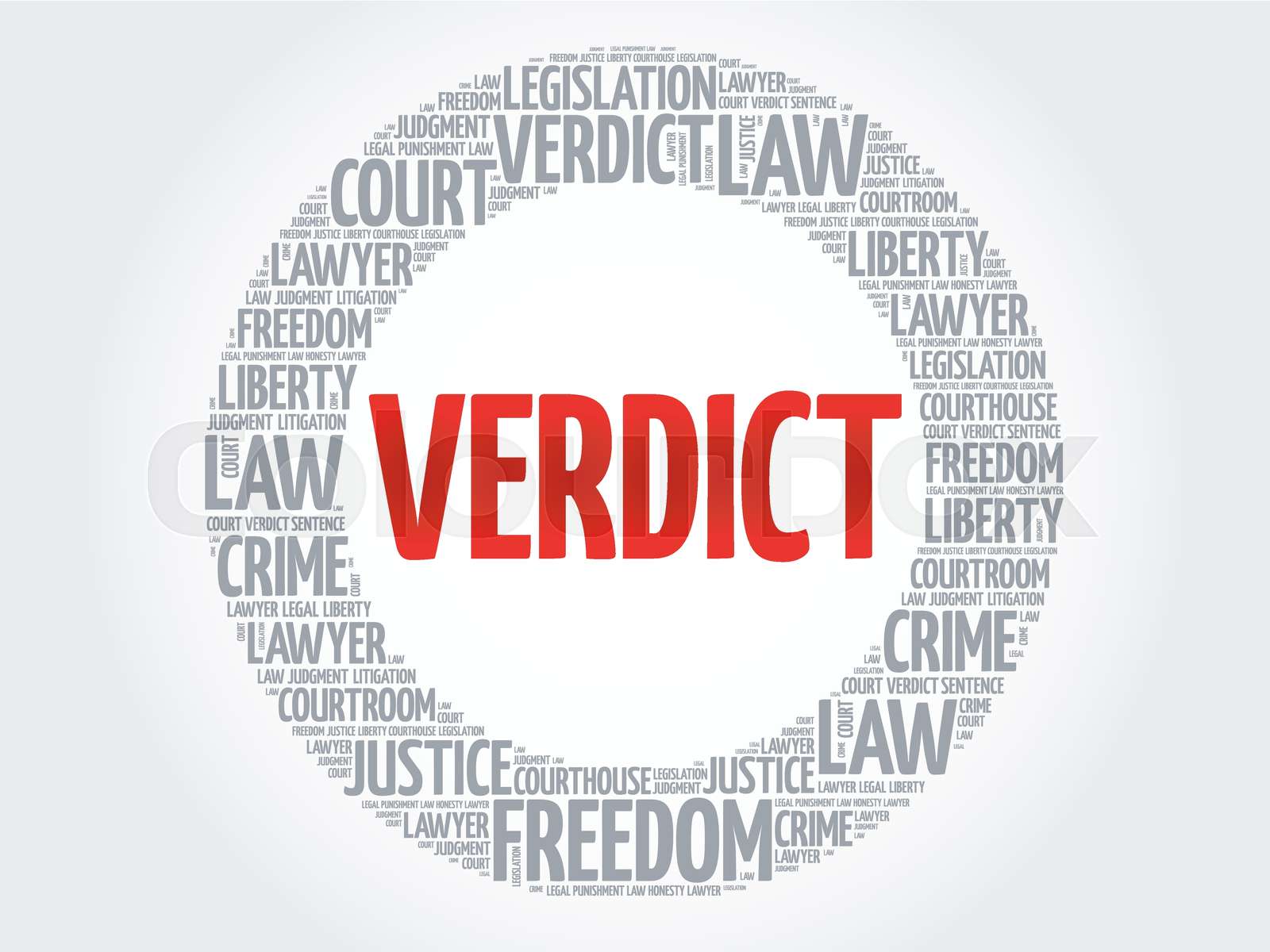 Verdict word cloud | Stock vector | Colourbox