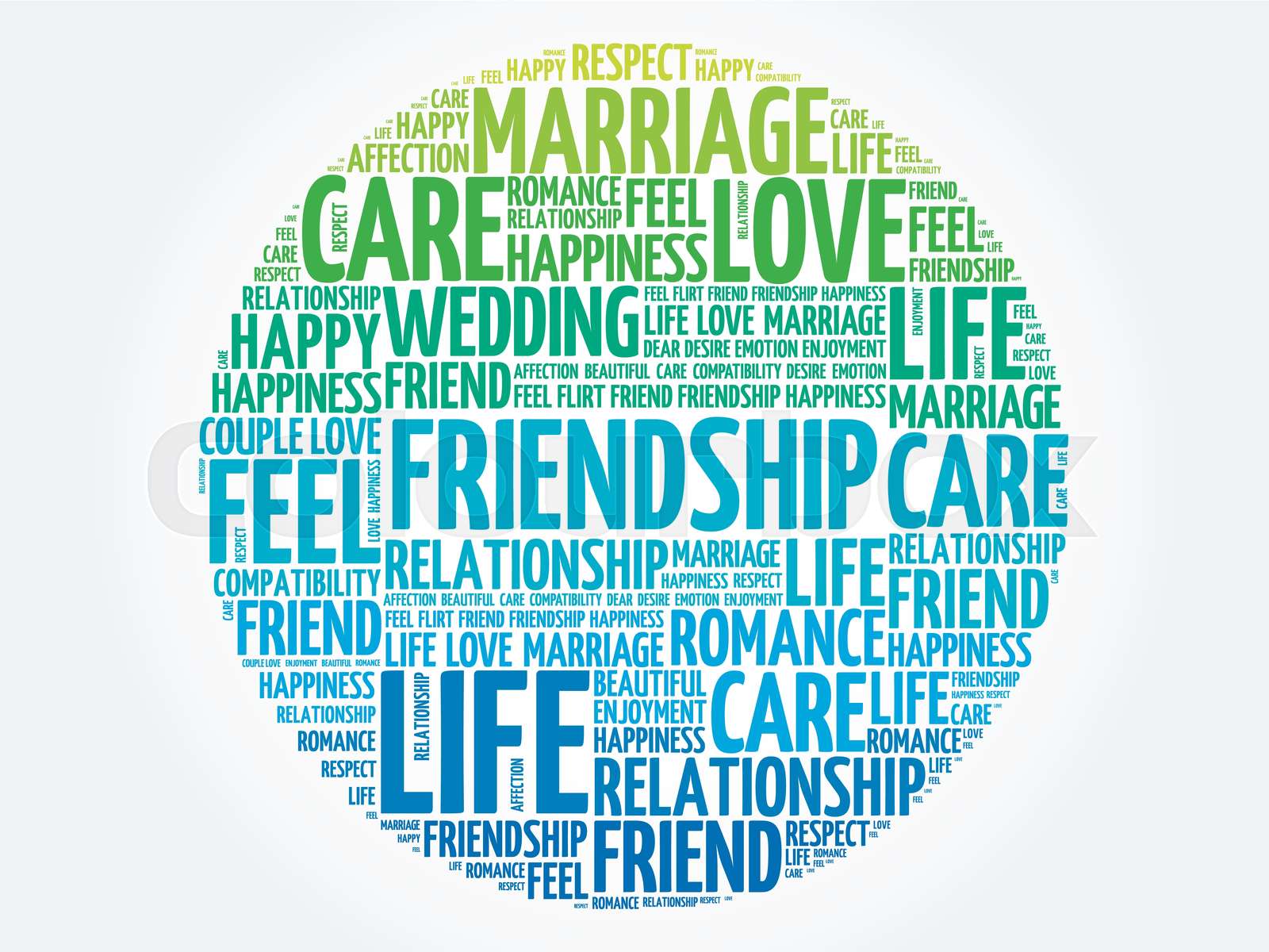Friendship circle word cloud | Stock vector | Colourbox