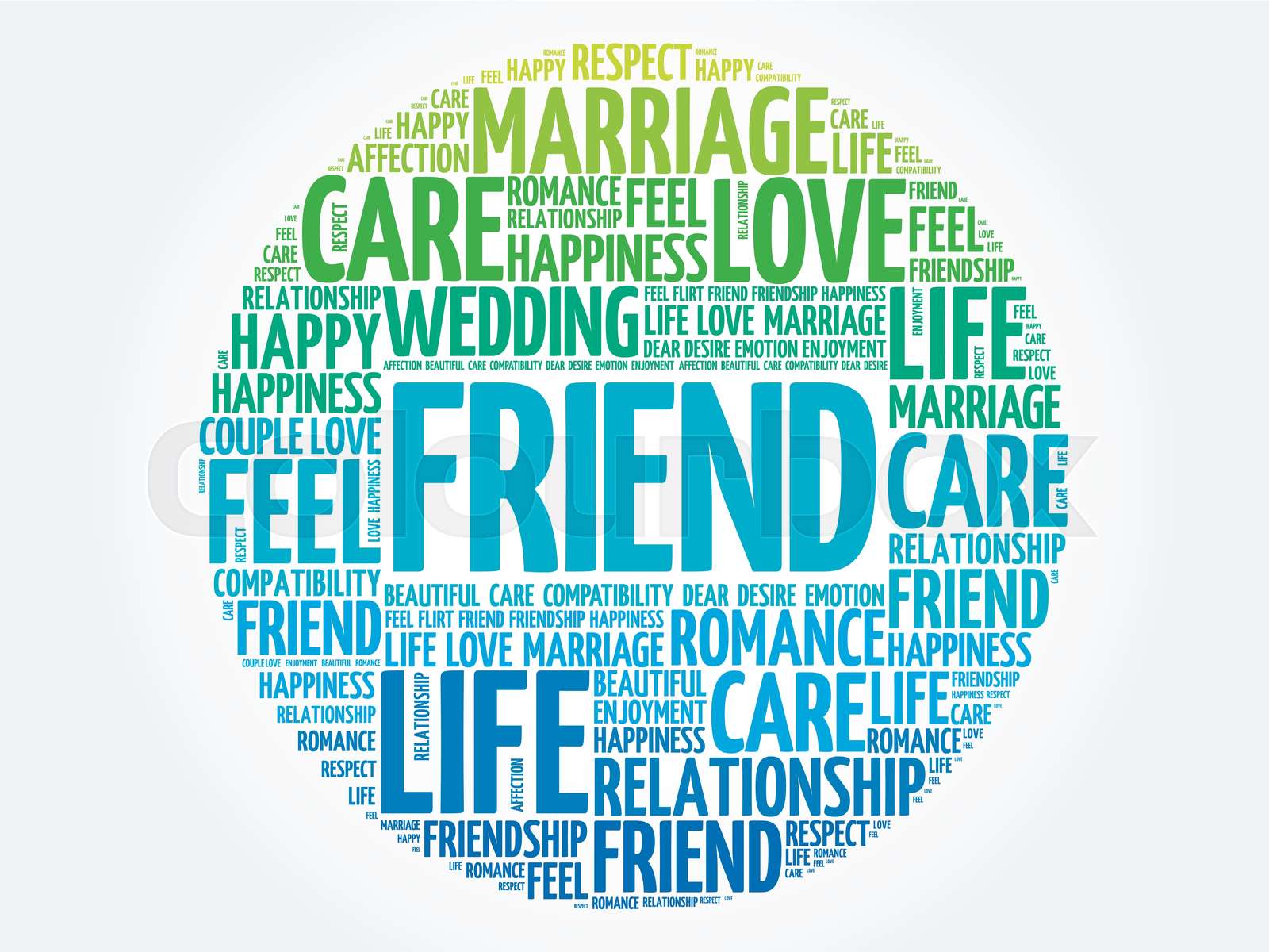 Friend circle word cloud | Stock vector | Colourbox