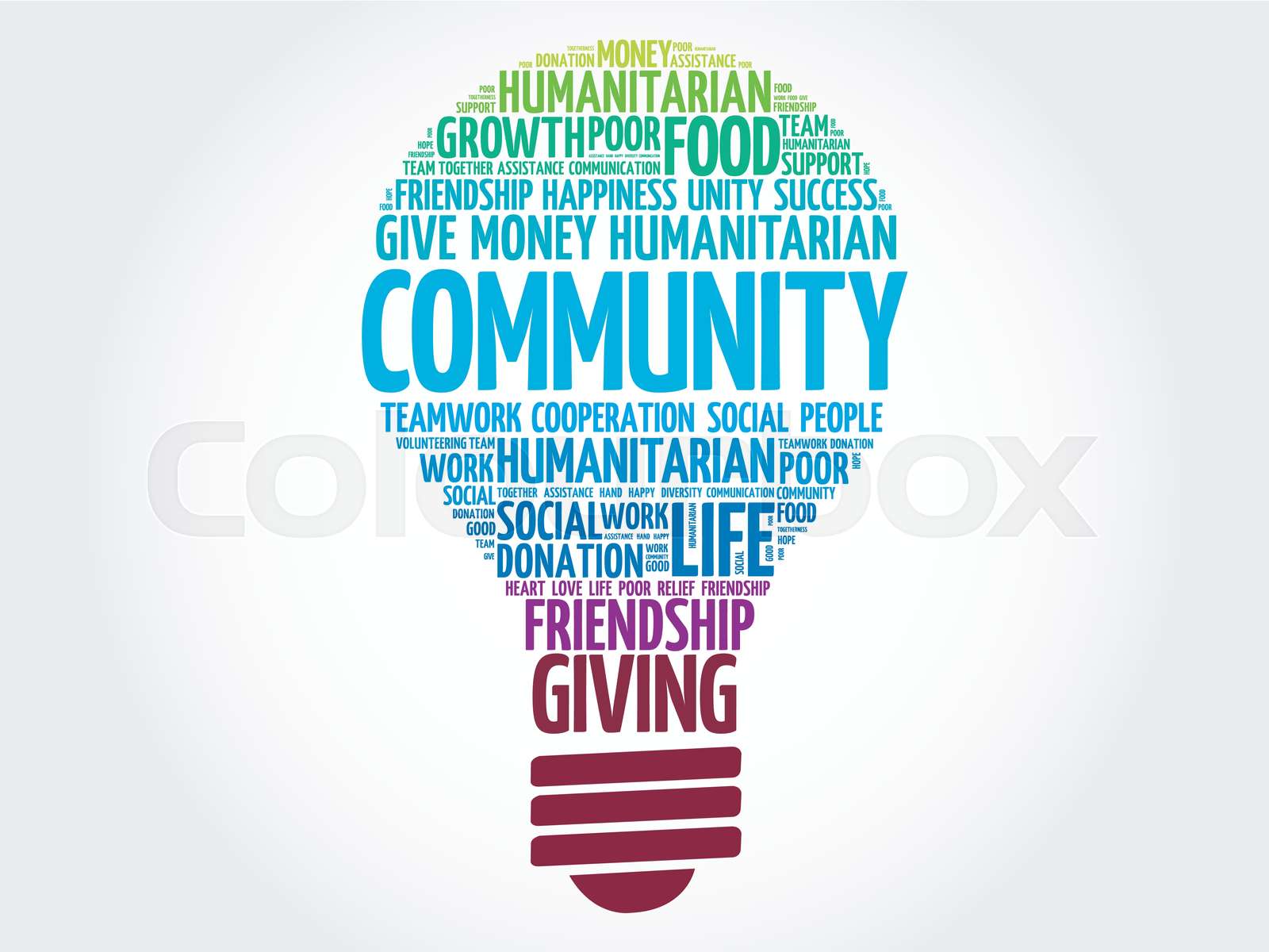 Community bulb word cloud | Stock vector | Colourbox