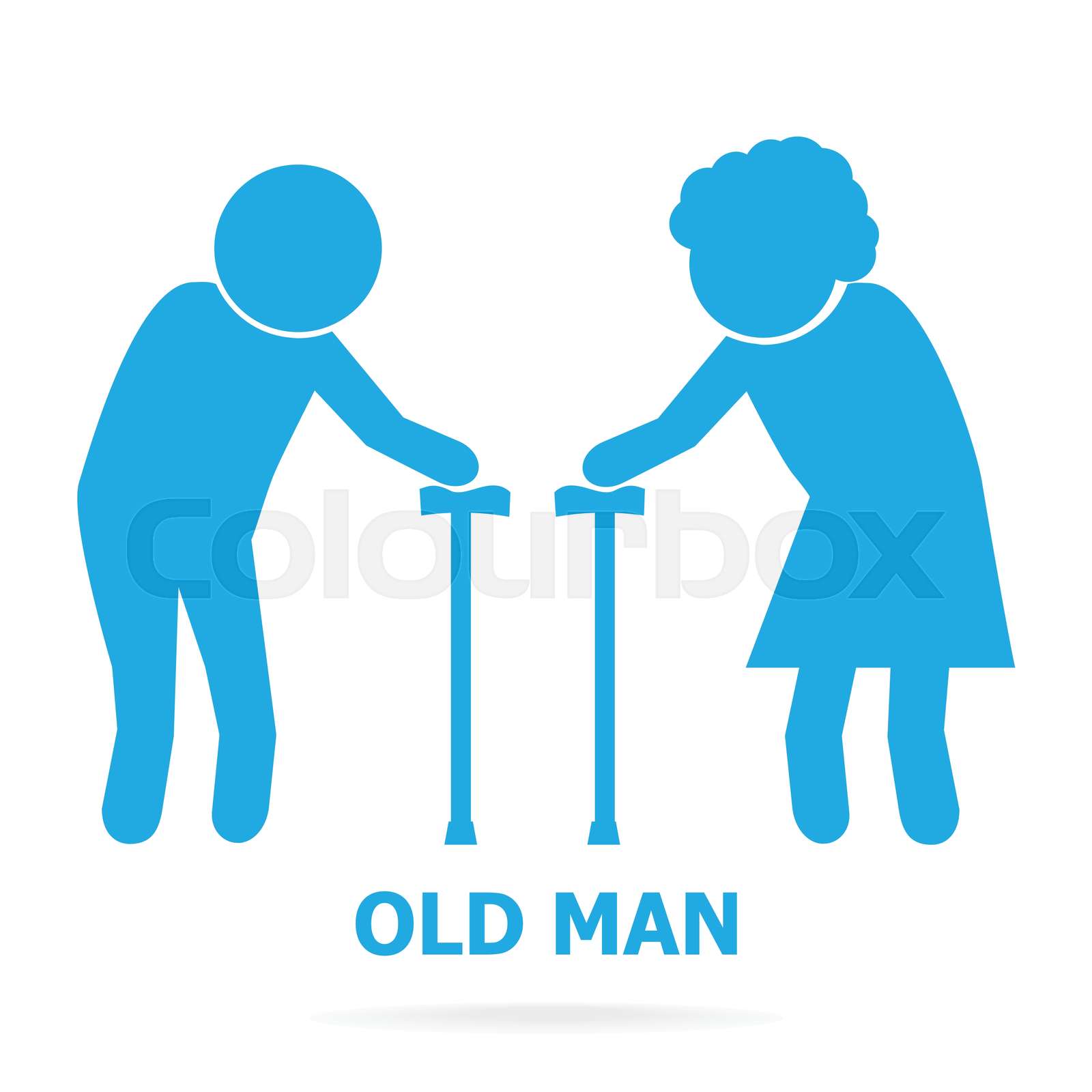 Elderly symbol. old people icon | Stock vector | Colourbox