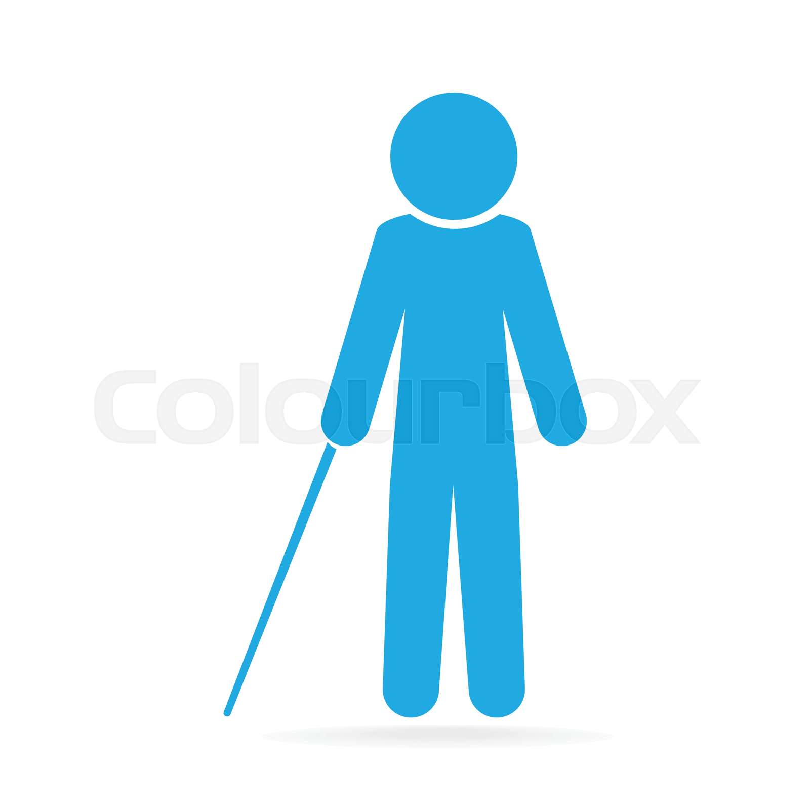 Blind man with stick icon symbol illustration | Stock vector | Colourbox