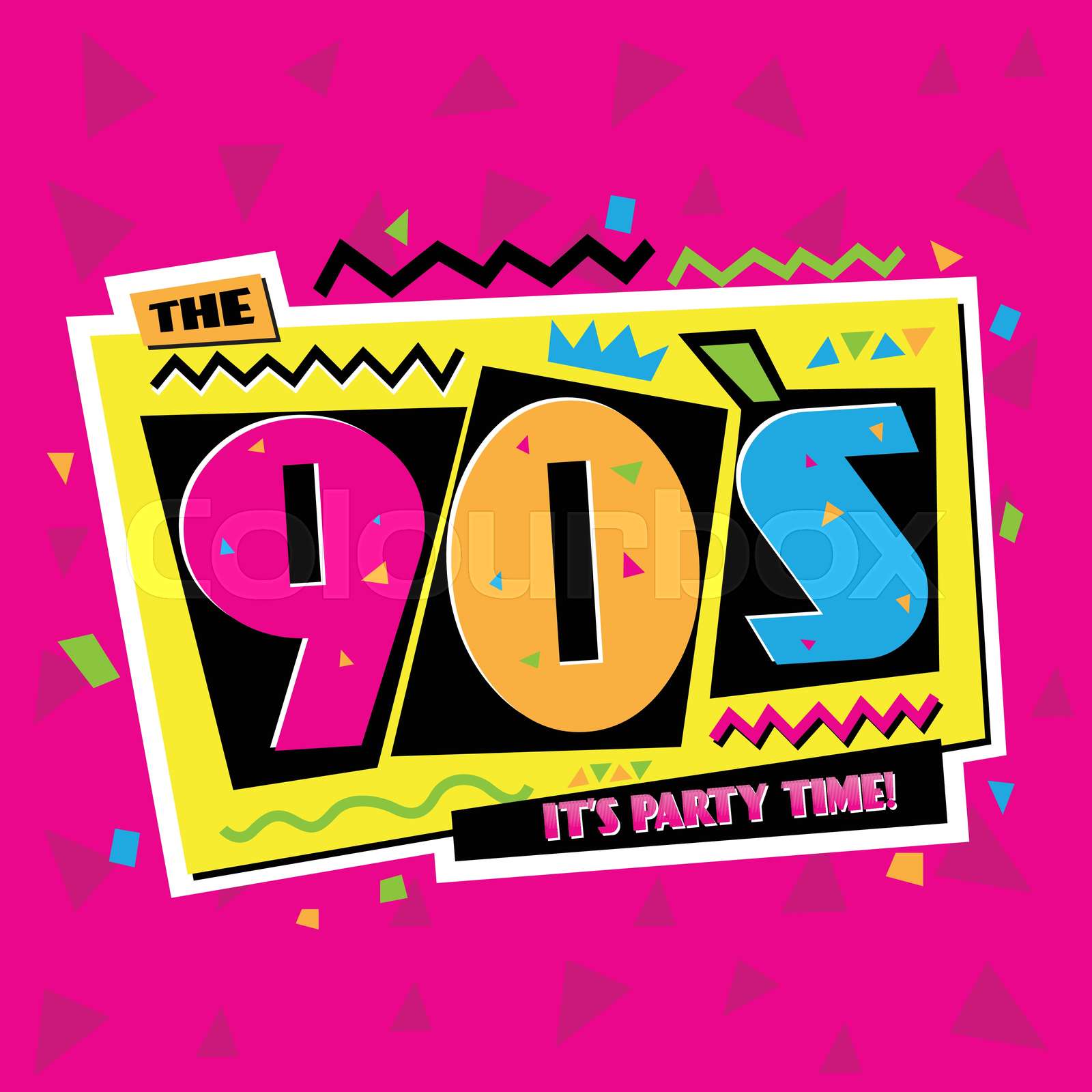 Party time The 90's style label. Vector illustration. | Stock vector ...