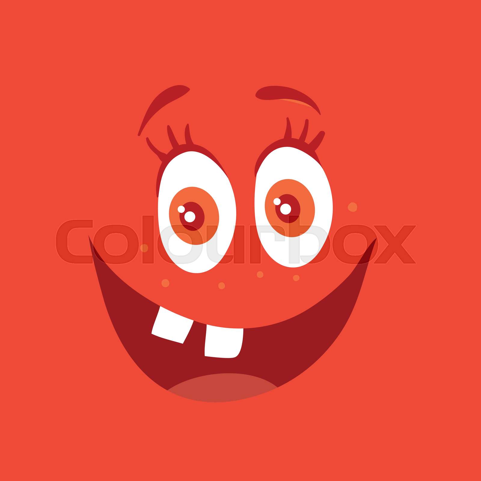 Funny Smiling Monster Red Smile Bacteria Character | Stock vector ...