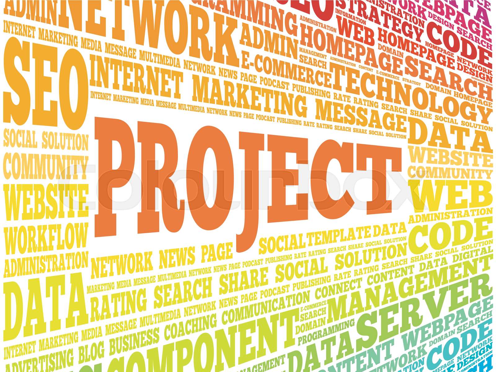 PROJECT word cloud | Stock vector | Colourbox
