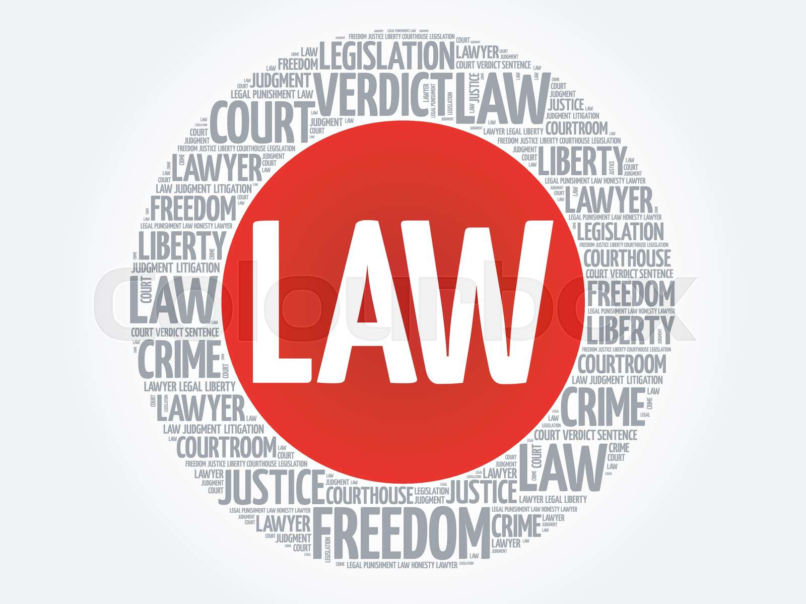 Law Word Cloud Stock Vector Colourbox 