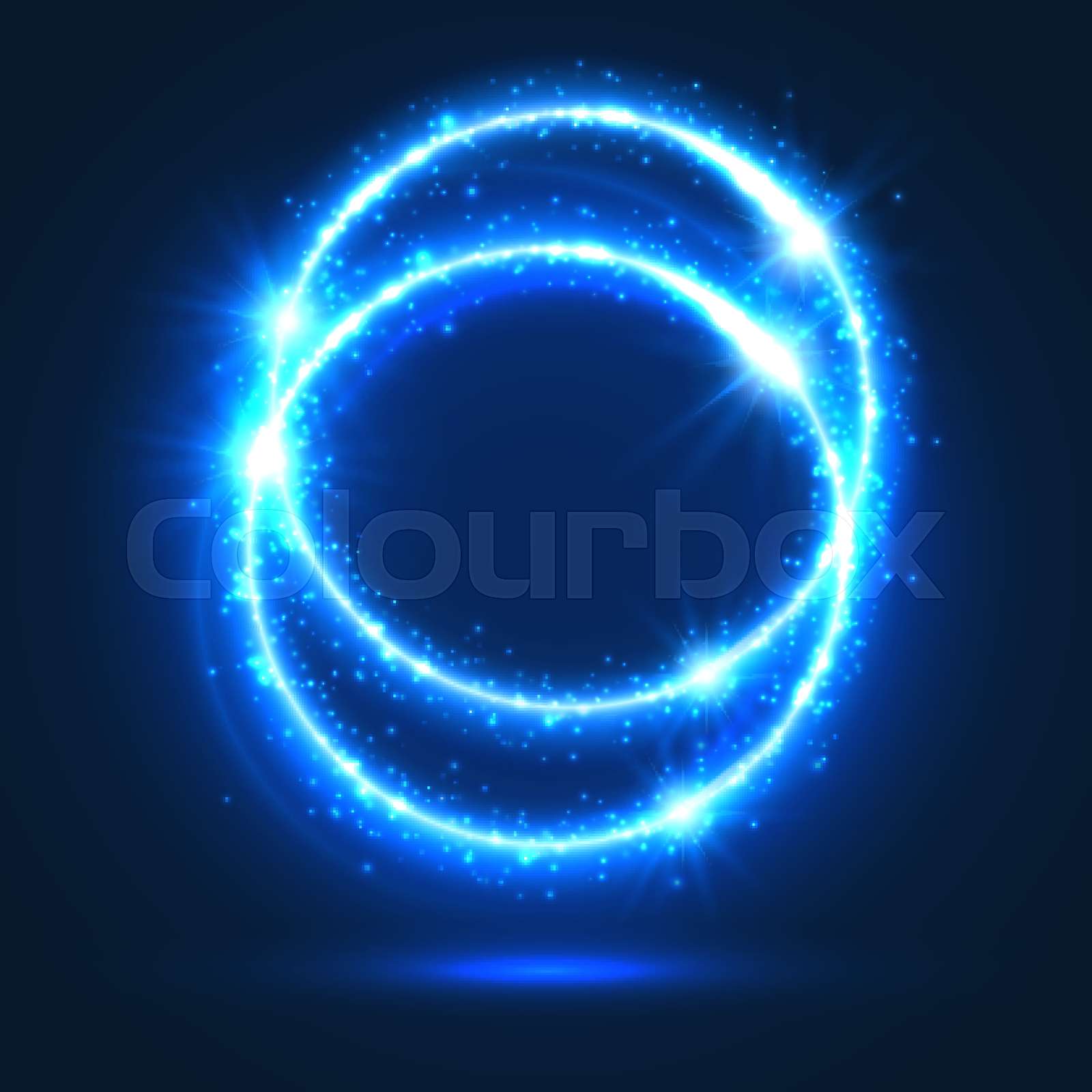 Circles of neon light flashes and sparkles | Stock vector | Colourbox