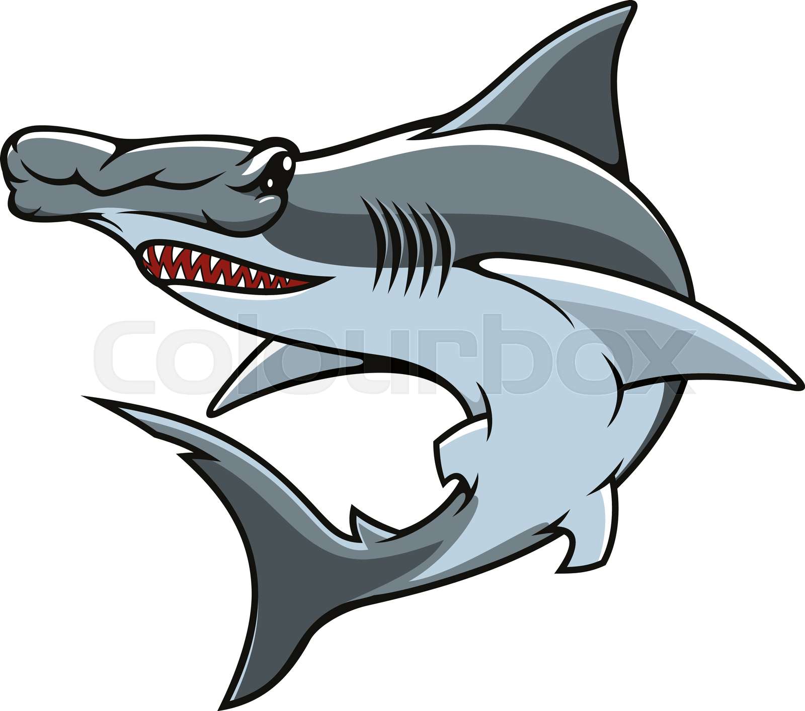 Hammerhead shark isolated vector mascot icon | Stock vector | Colourbox