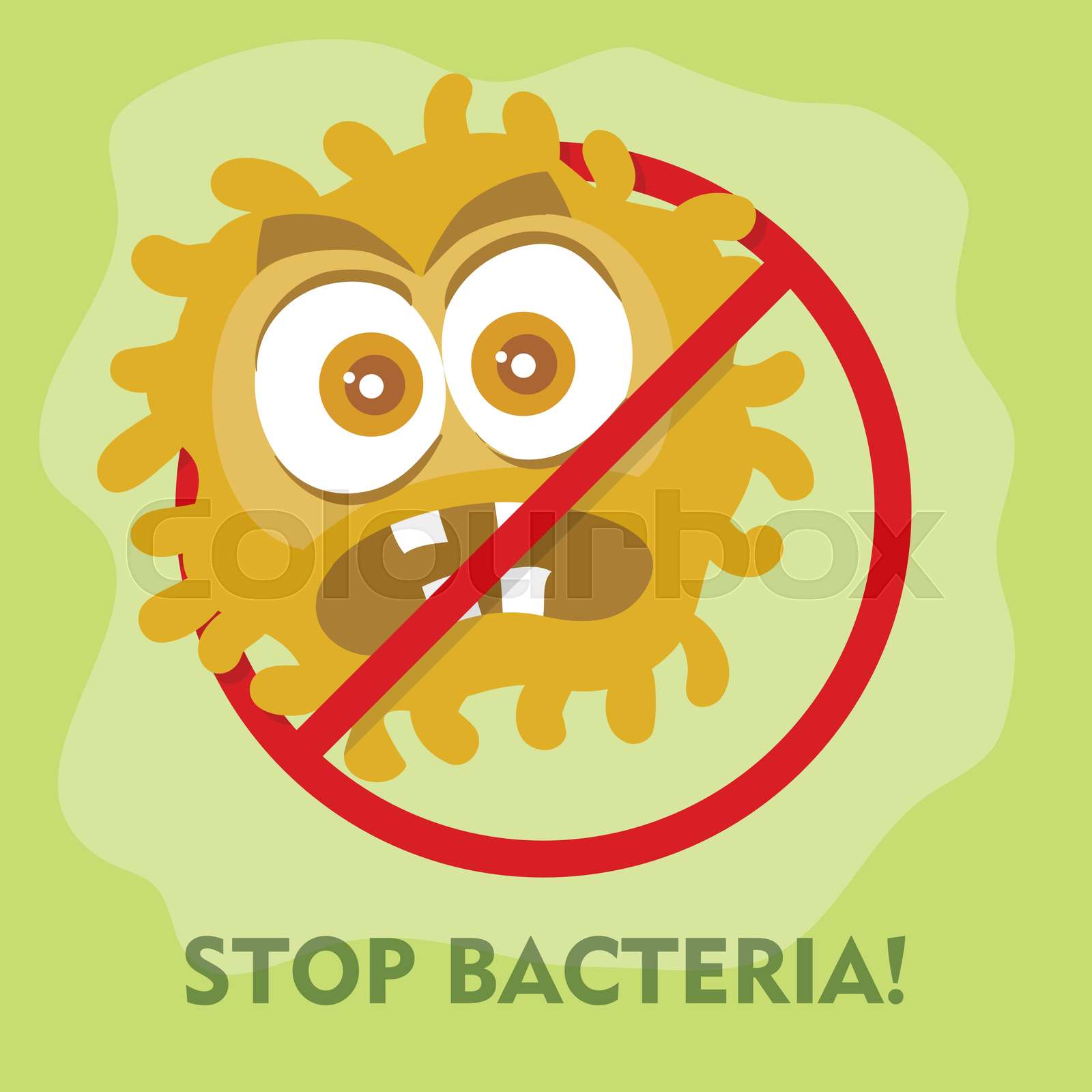 Stop Bacteria Cartoon Vector Illustration No Virus | Stock vector ...