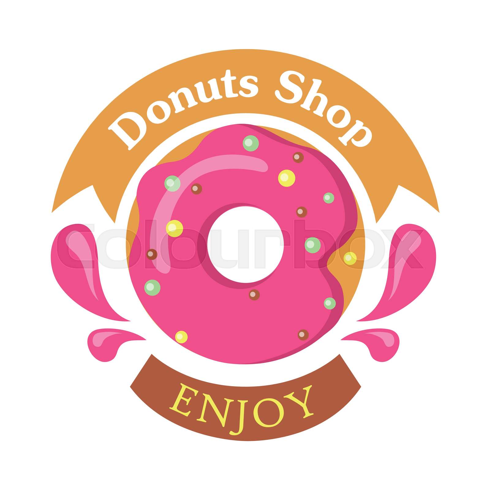 krapfen, logo, cartoon | Stock-Vektor | Colourbox