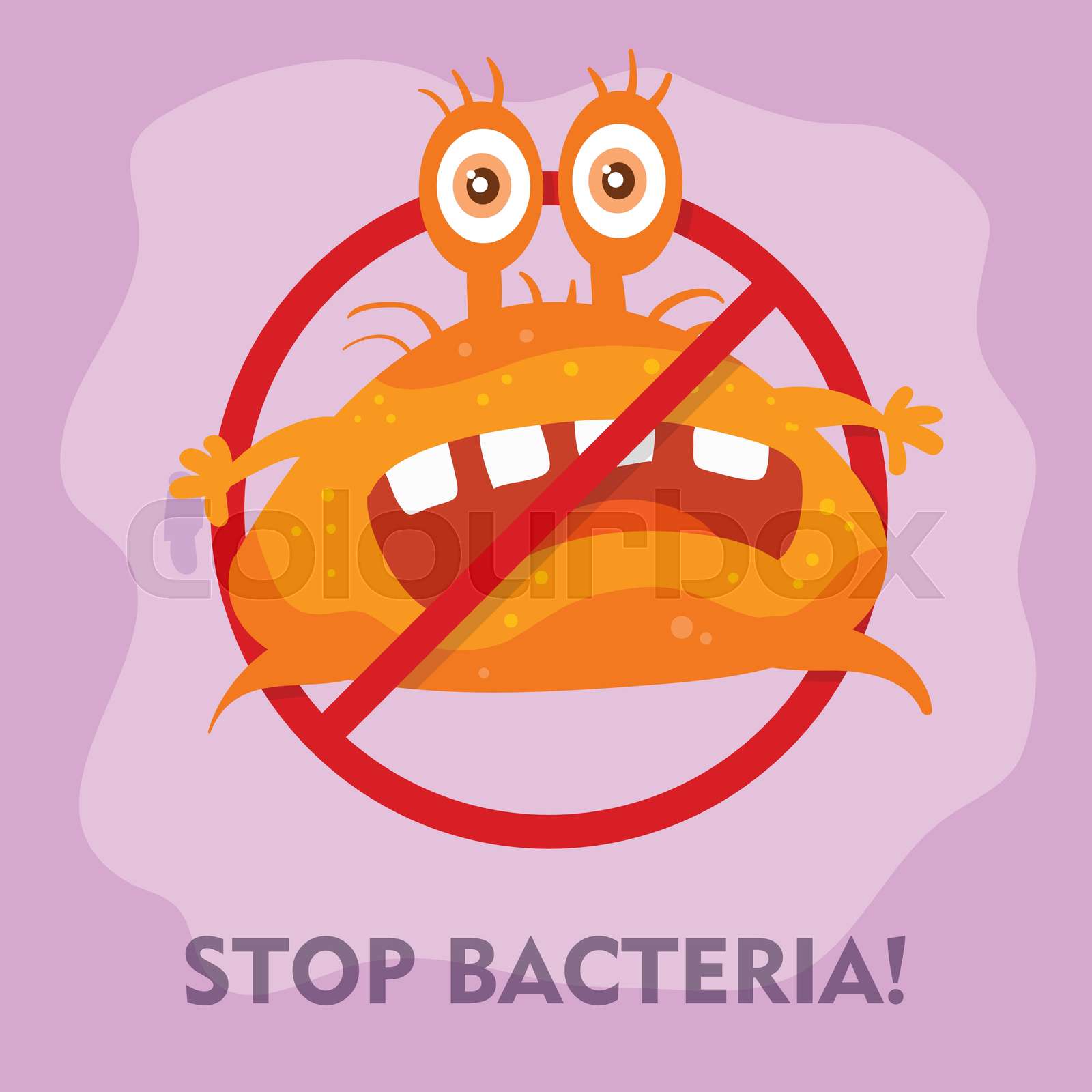 Stop Bacteria Cartoon Vector Illustration No Virus | Stock vector ...