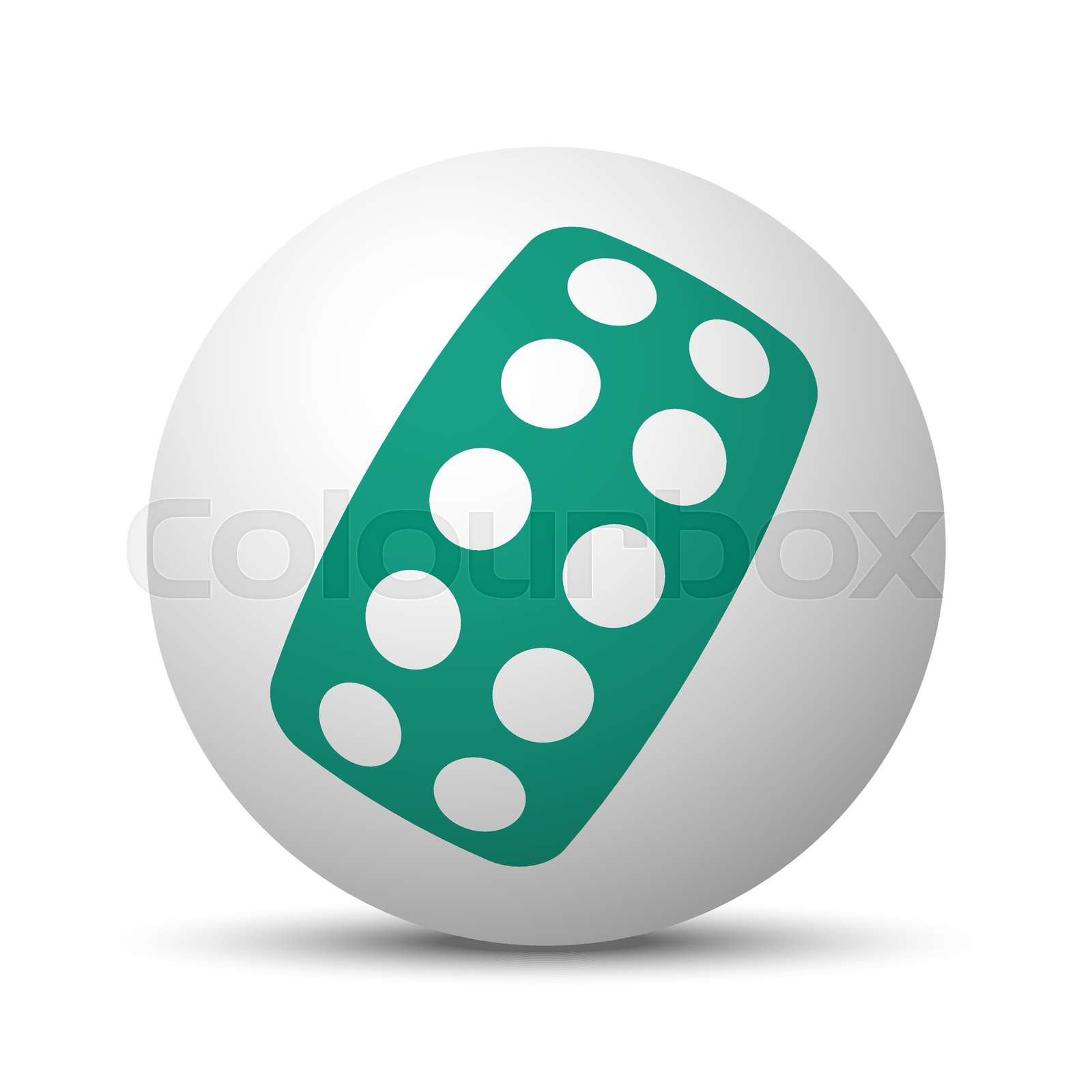 Green Tablet Strip icon on white sphere | Stock vector | Colourbox