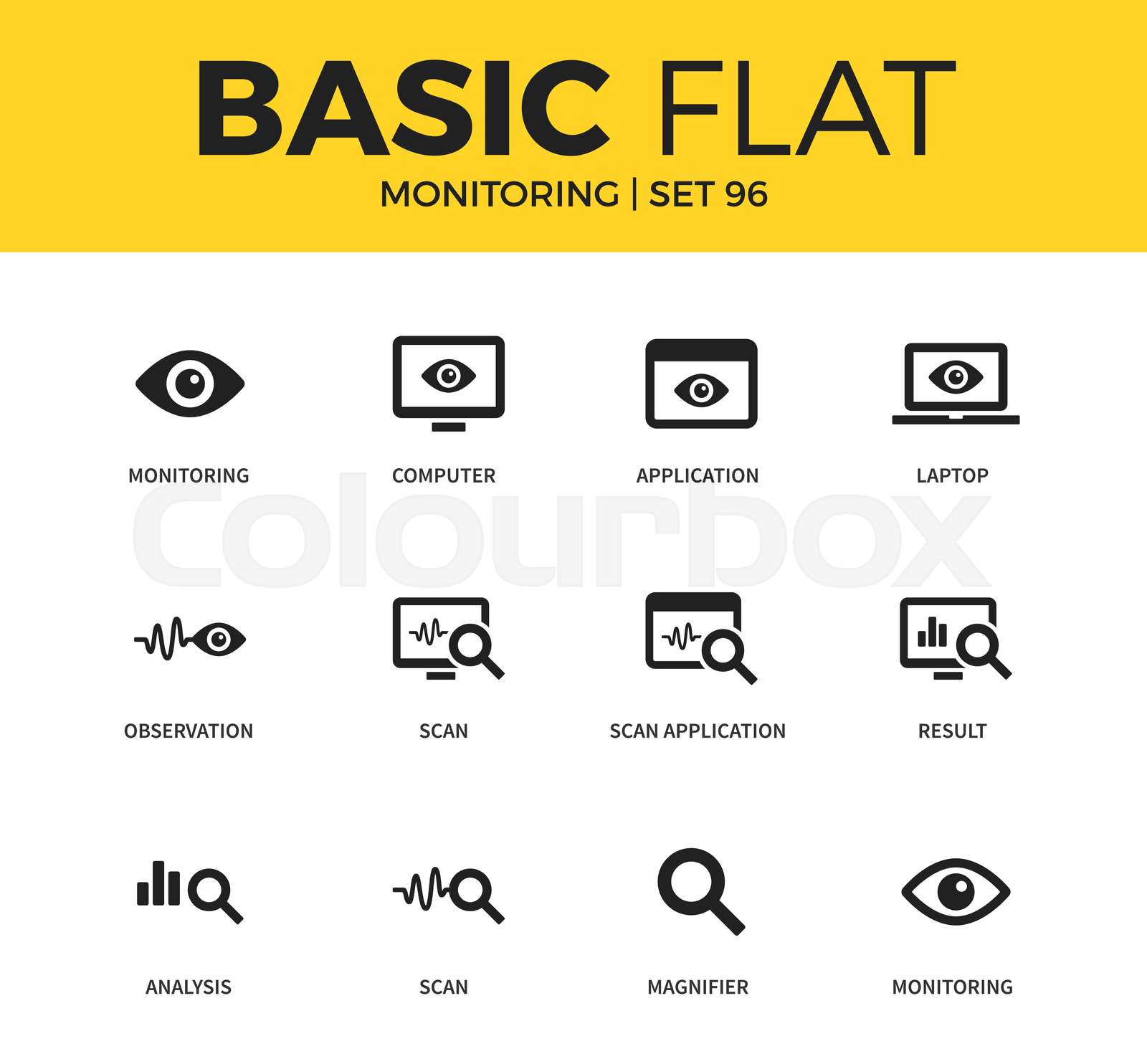 Basic set of Monitoring icons | Stock vector | Colourbox