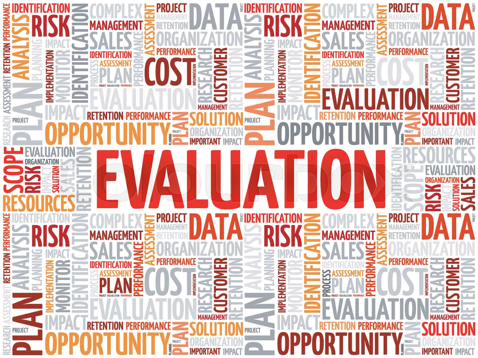 Evaluation word cloud | Stock vector | Colourbox