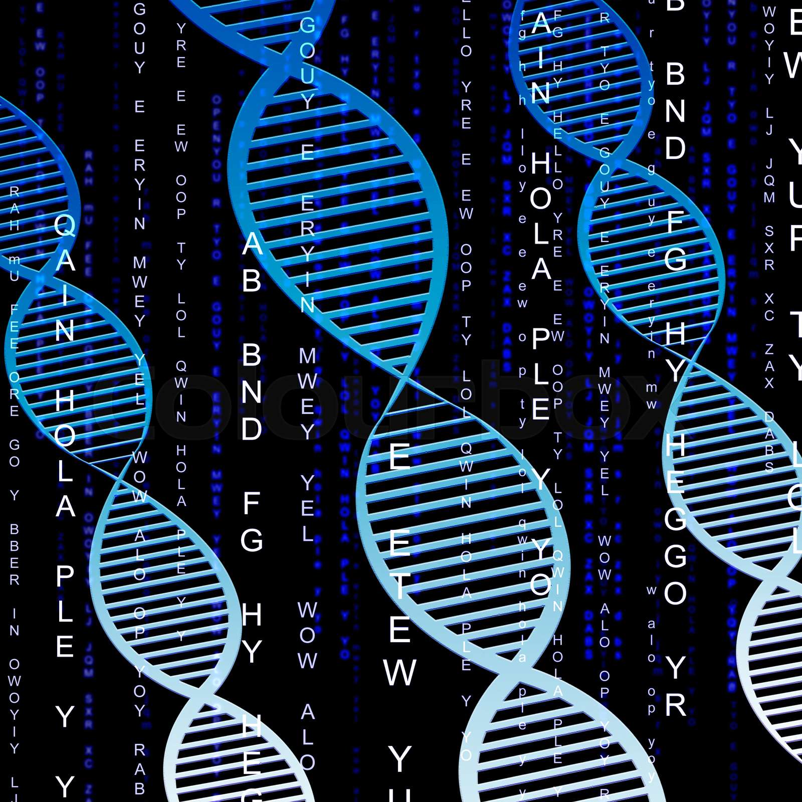 Dna Helix Representing Genetic Chromosome 3d Illustration | Stock image ...