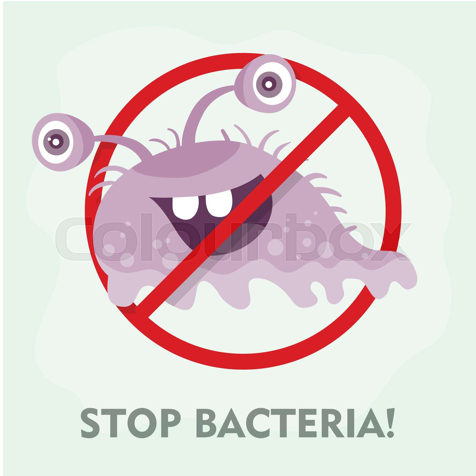 Stop Bacteria Cartoon Vector Illustration No Virus | Stock vector ...