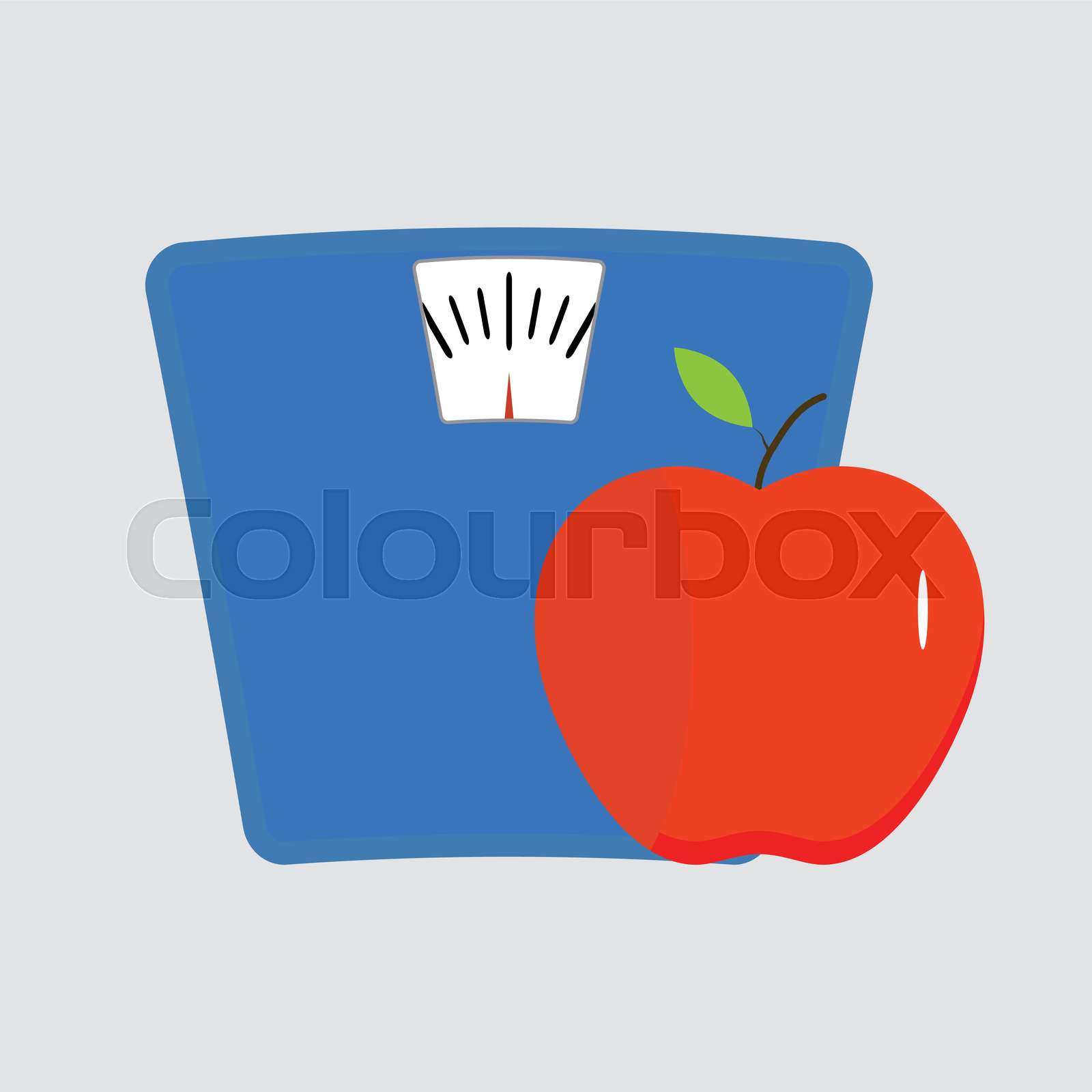 Health diet, scales and apple | Stock vector | Colourbox