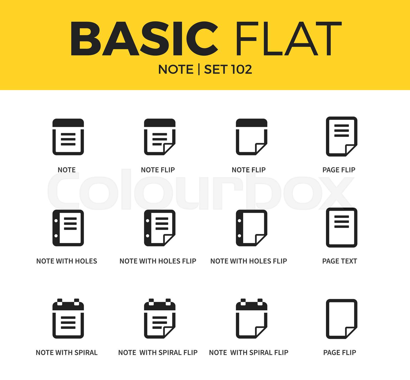 Basic set of Note icons | Stock vector | Colourbox