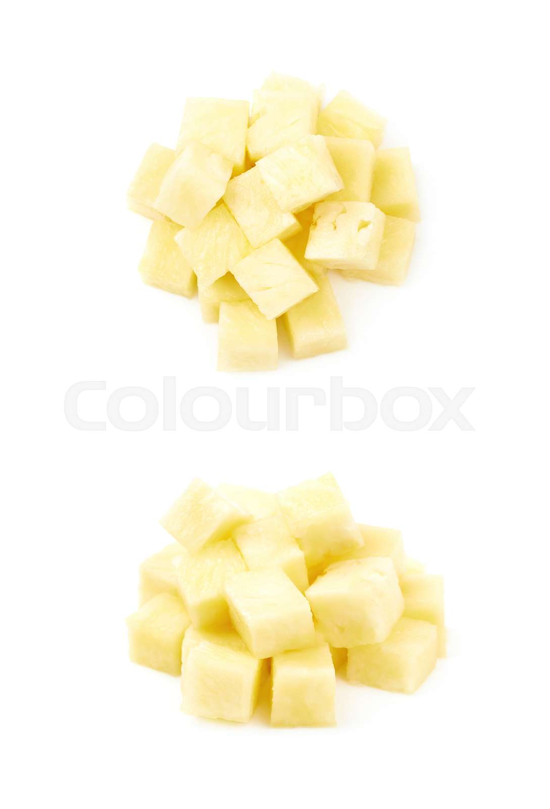 Pile of pineapple bits isolated | Stock image | Colourbox