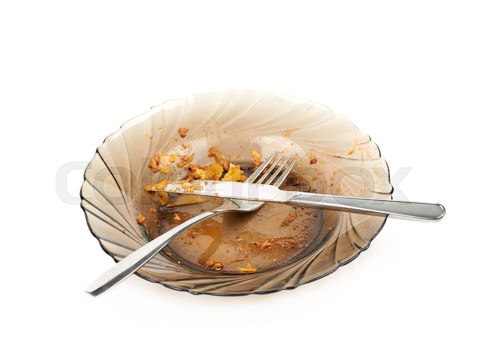 Dirty food plate isolated | Stock image | Colourbox