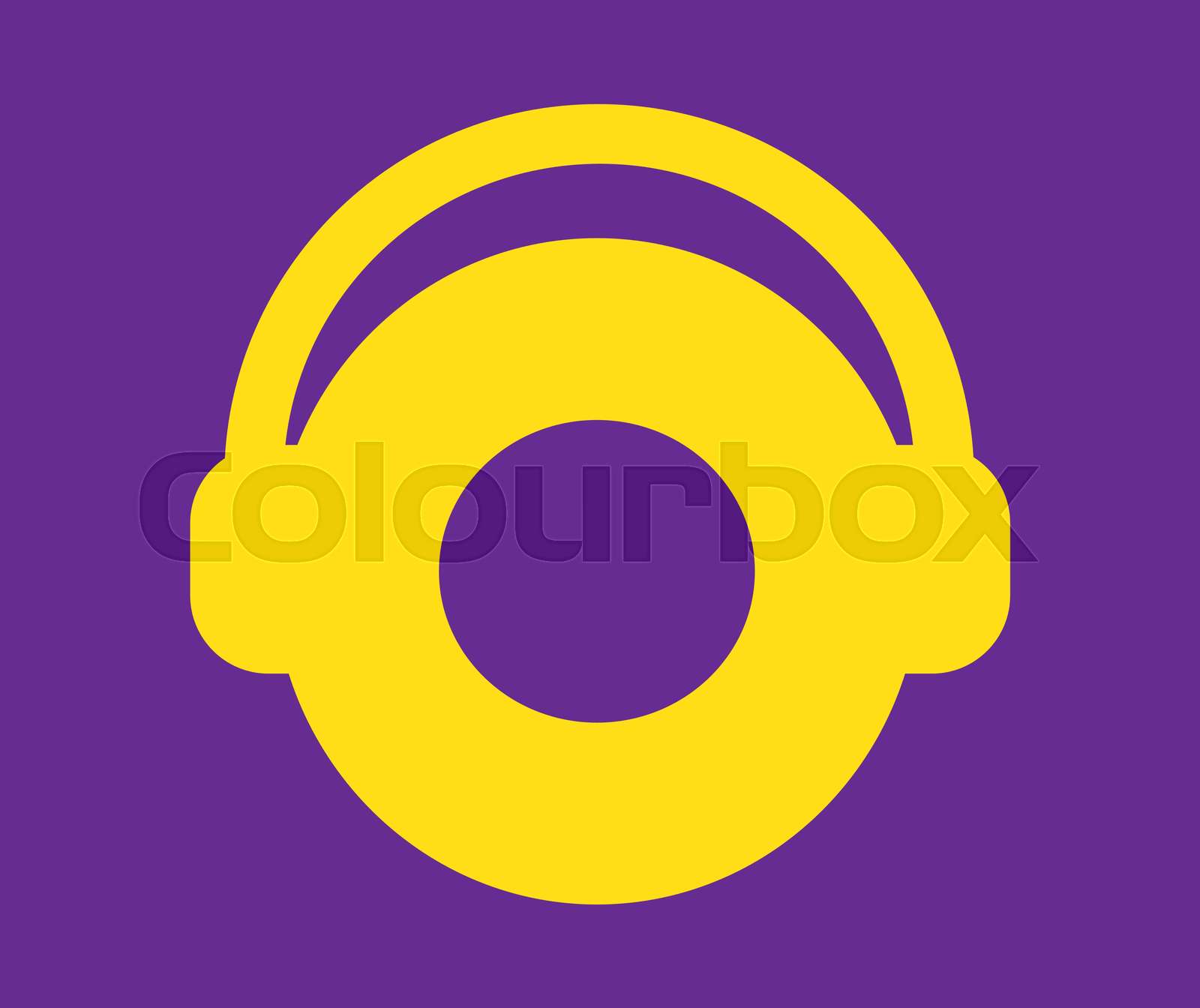 Yellow Headset Icon with Purple Background | Stock vector | Colourbox