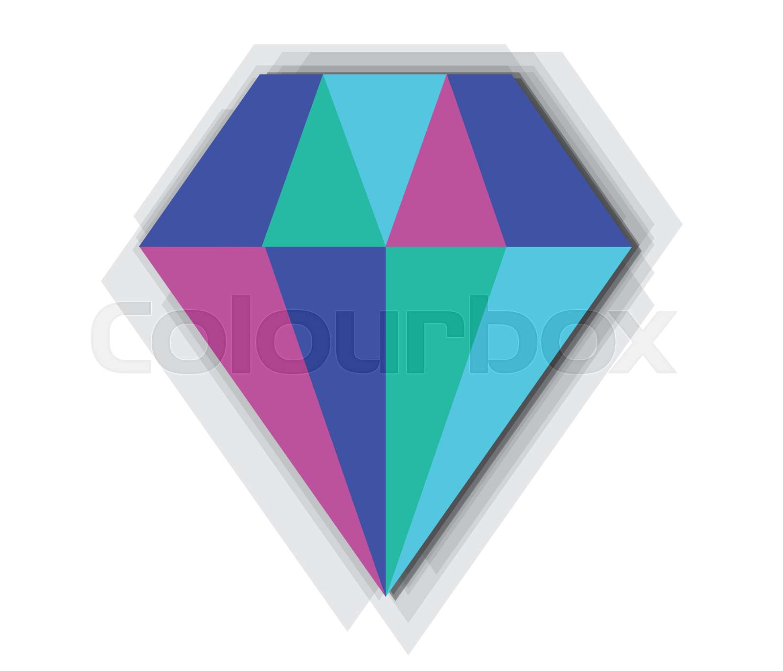 diamant, icon, freigestellt | Stock-Vektor | Colourbox