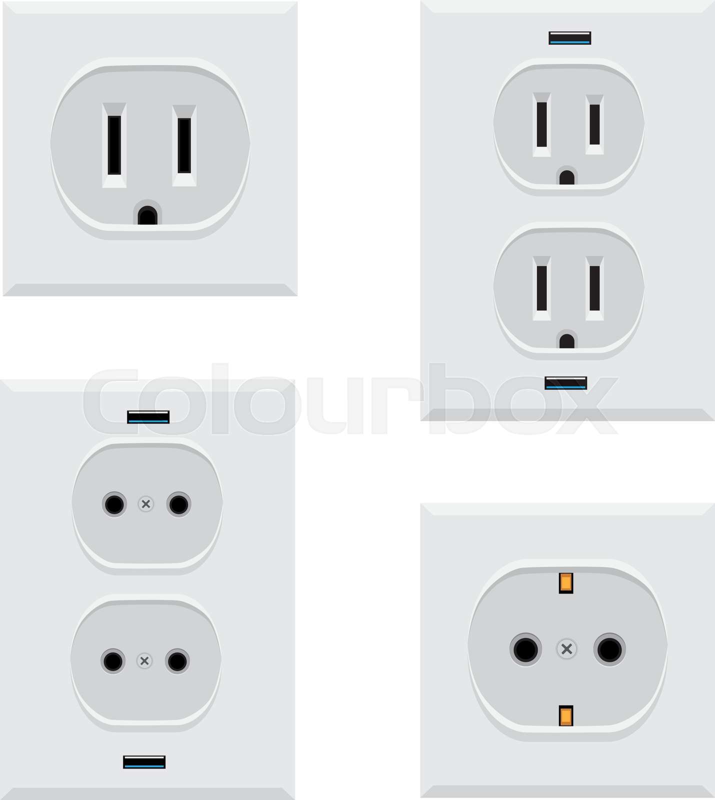power outlet set | Stock vector | Colourbox