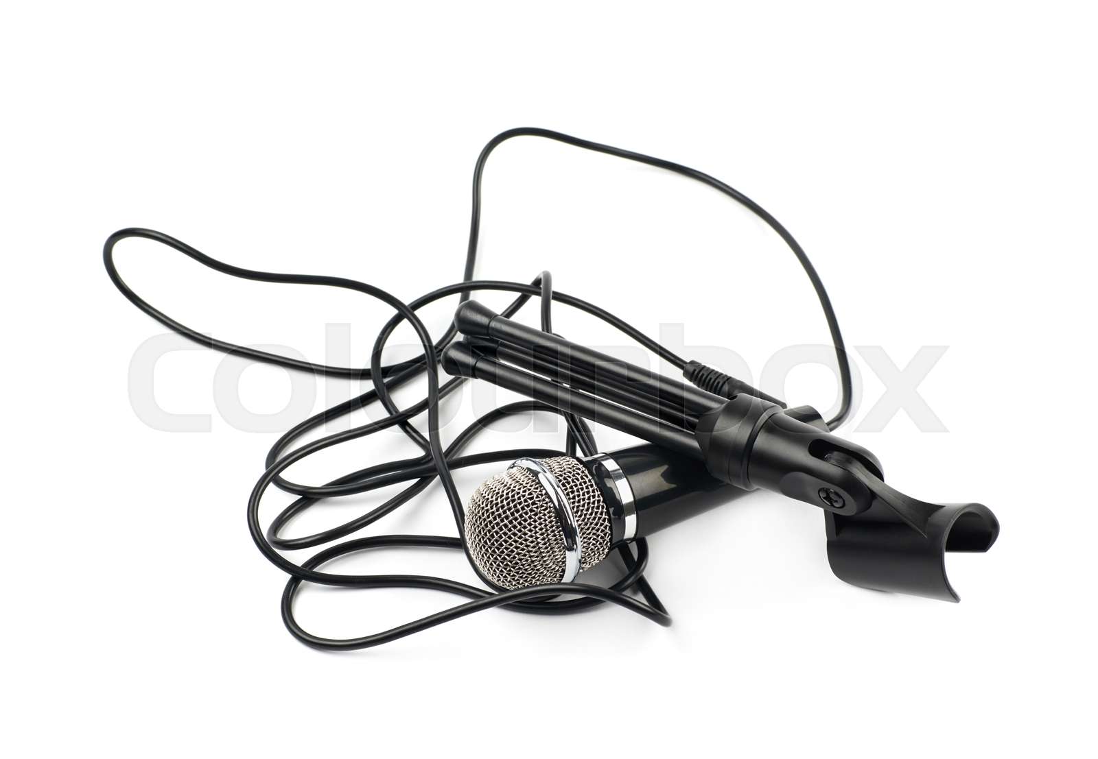 Microphone and a rack stand isolated | Stock image | Colourbox