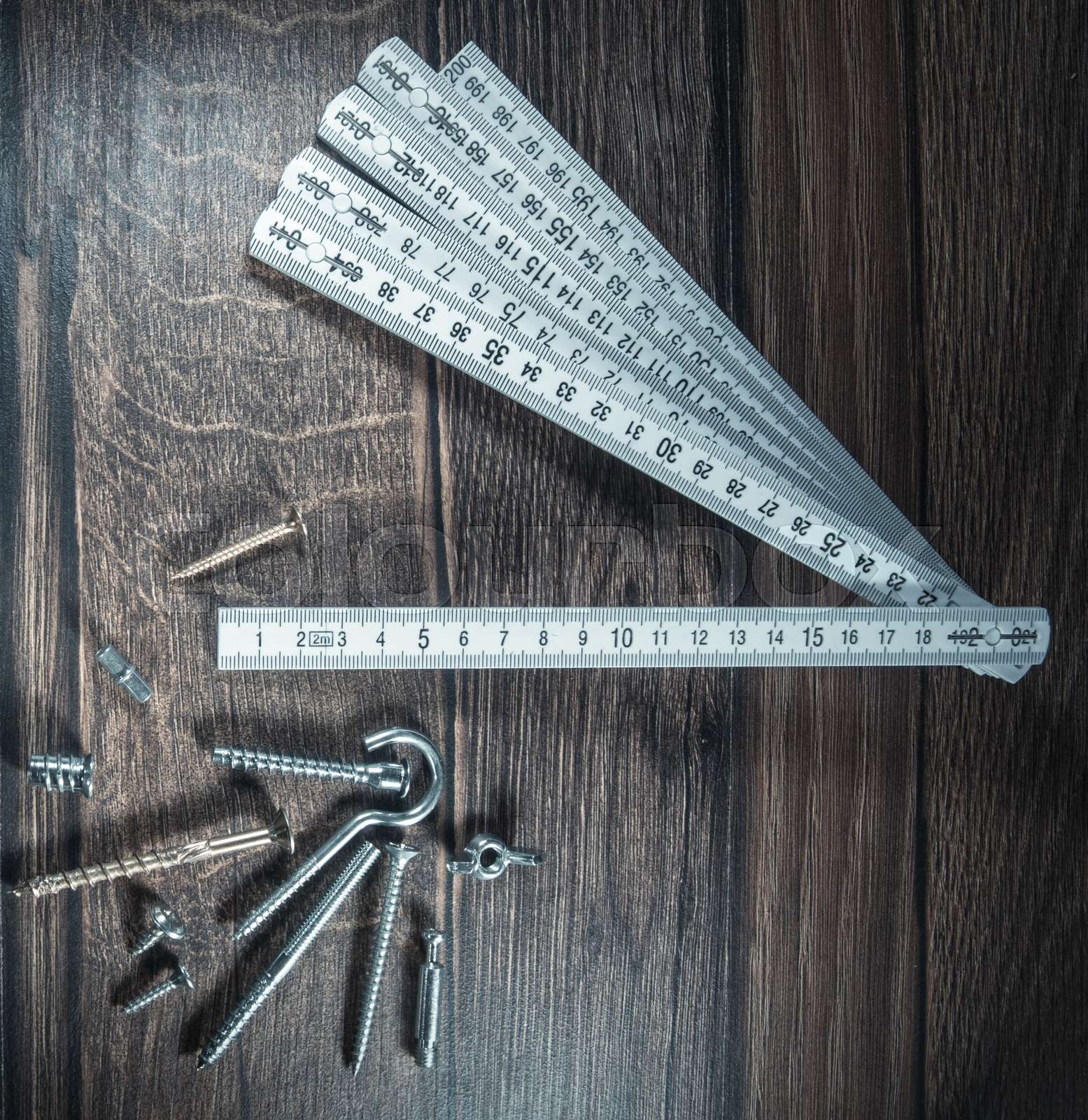 Screw and construction meter | Stock image | Colourbox