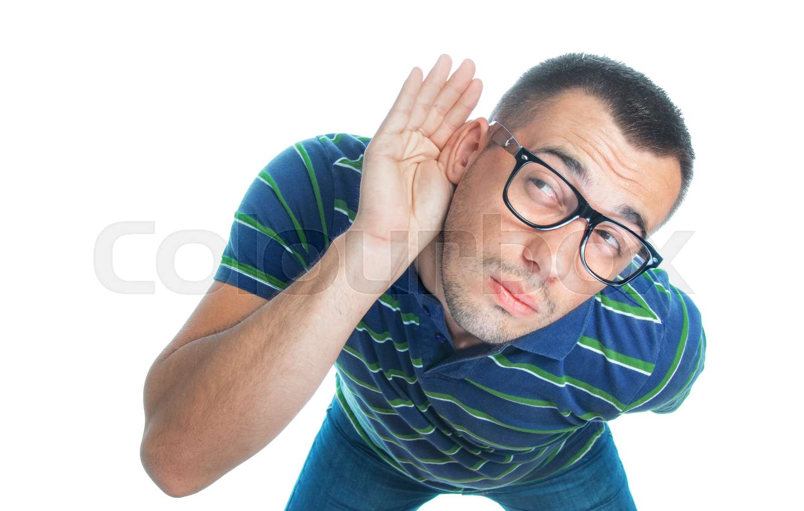 Man eavesdropping | Stock image | Colourbox