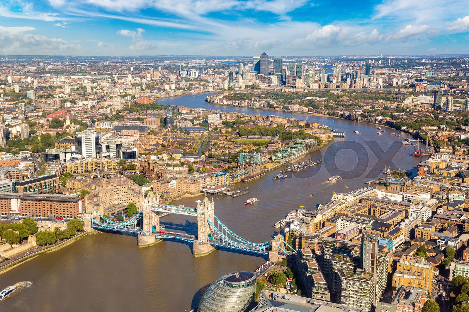 Aerial view of Tower Bridge in London | Stock image | Colourbox
