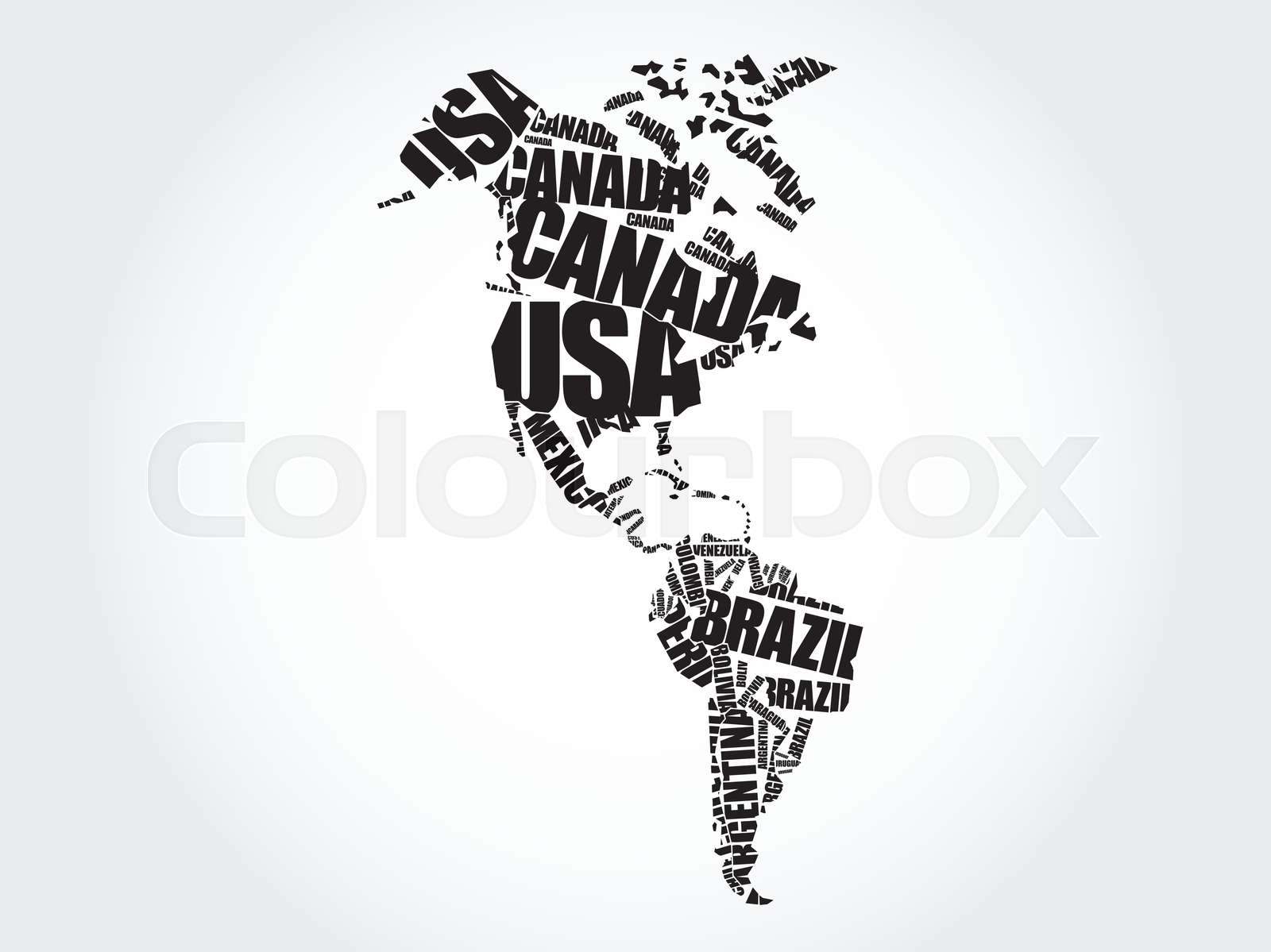 America Map in Typography word cloud | Stock vector | Colourbox